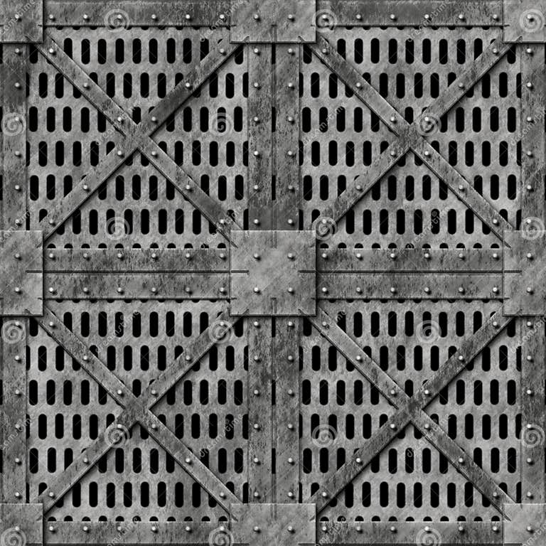 Seamless Rusty Bulkhead Metal Pattern Stock Illustration - Illustration ...