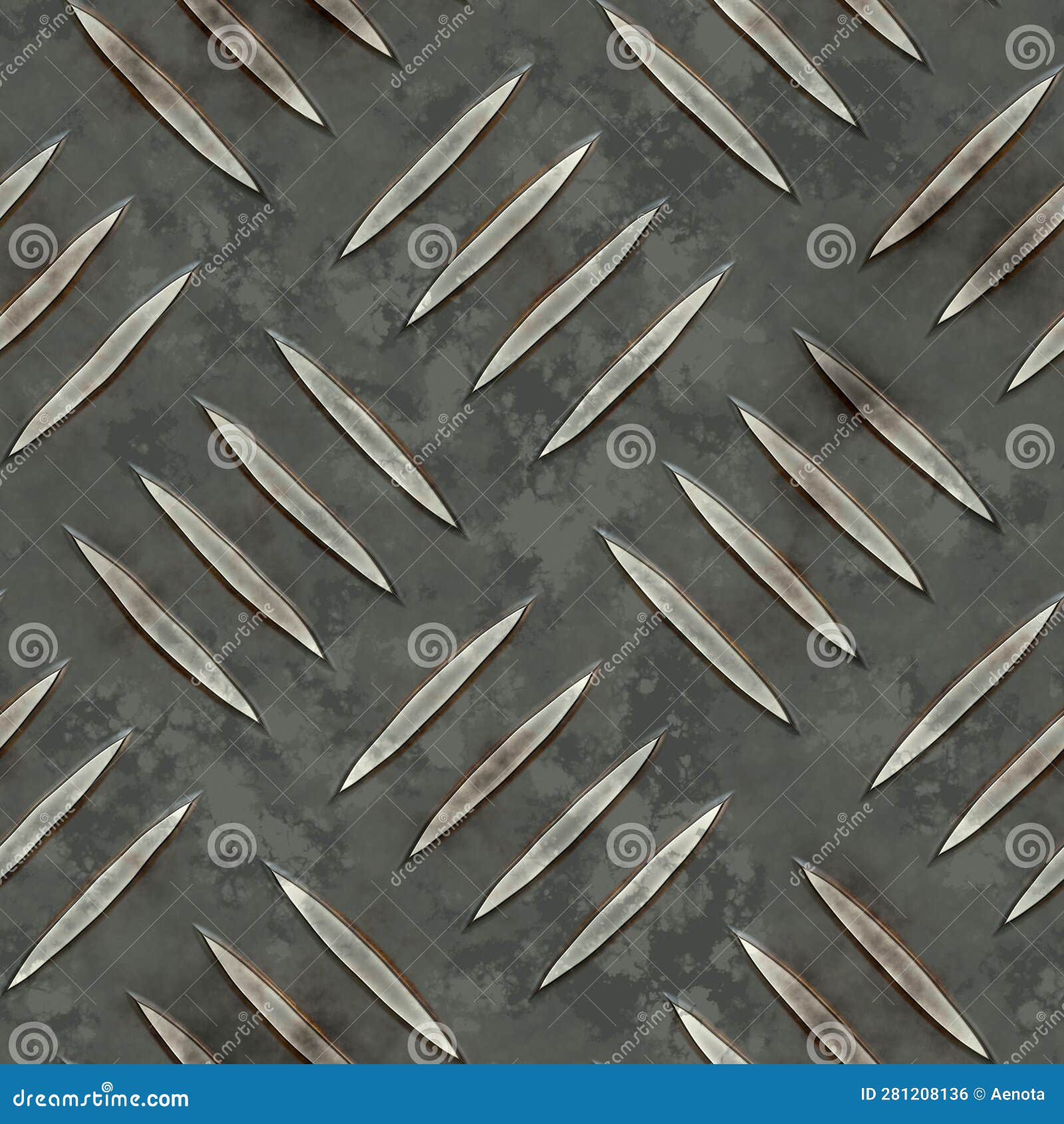 Seamless Rusty Diamond Metal Pattern Stock Illustration - Illustration ...