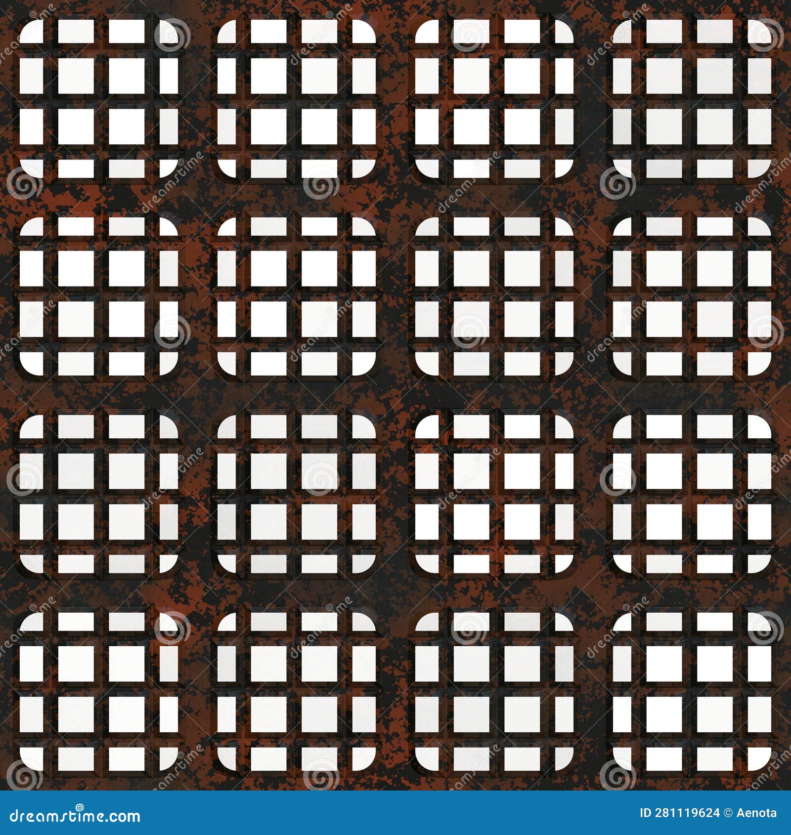 Seamless Rusty Metal Grille Stock Illustration - Illustration of ...