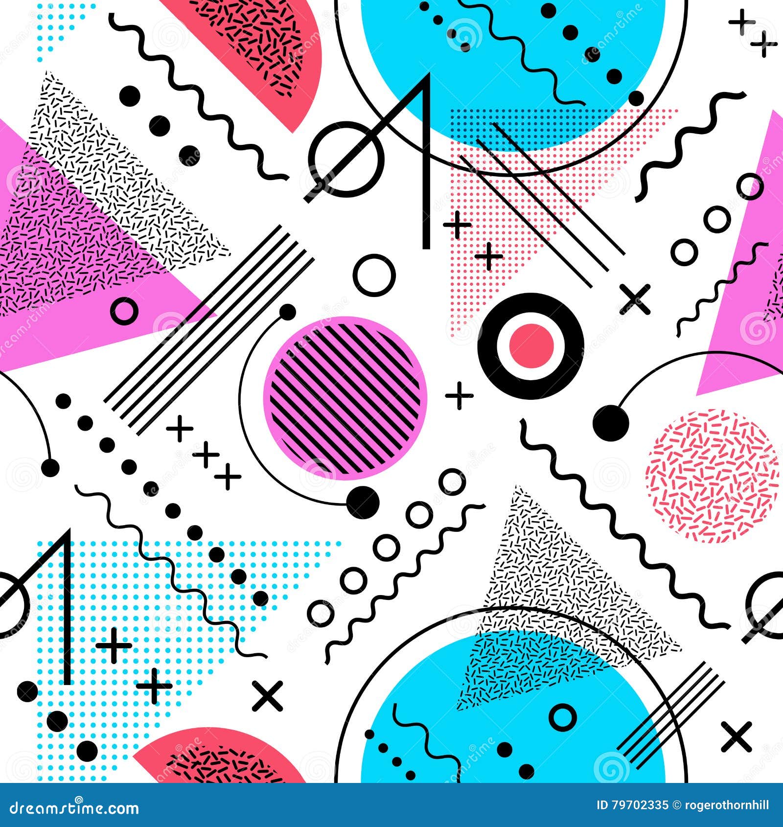 Seamless 1980s Inspired Graphic Pattern. Memphis Style Stock Vector ...