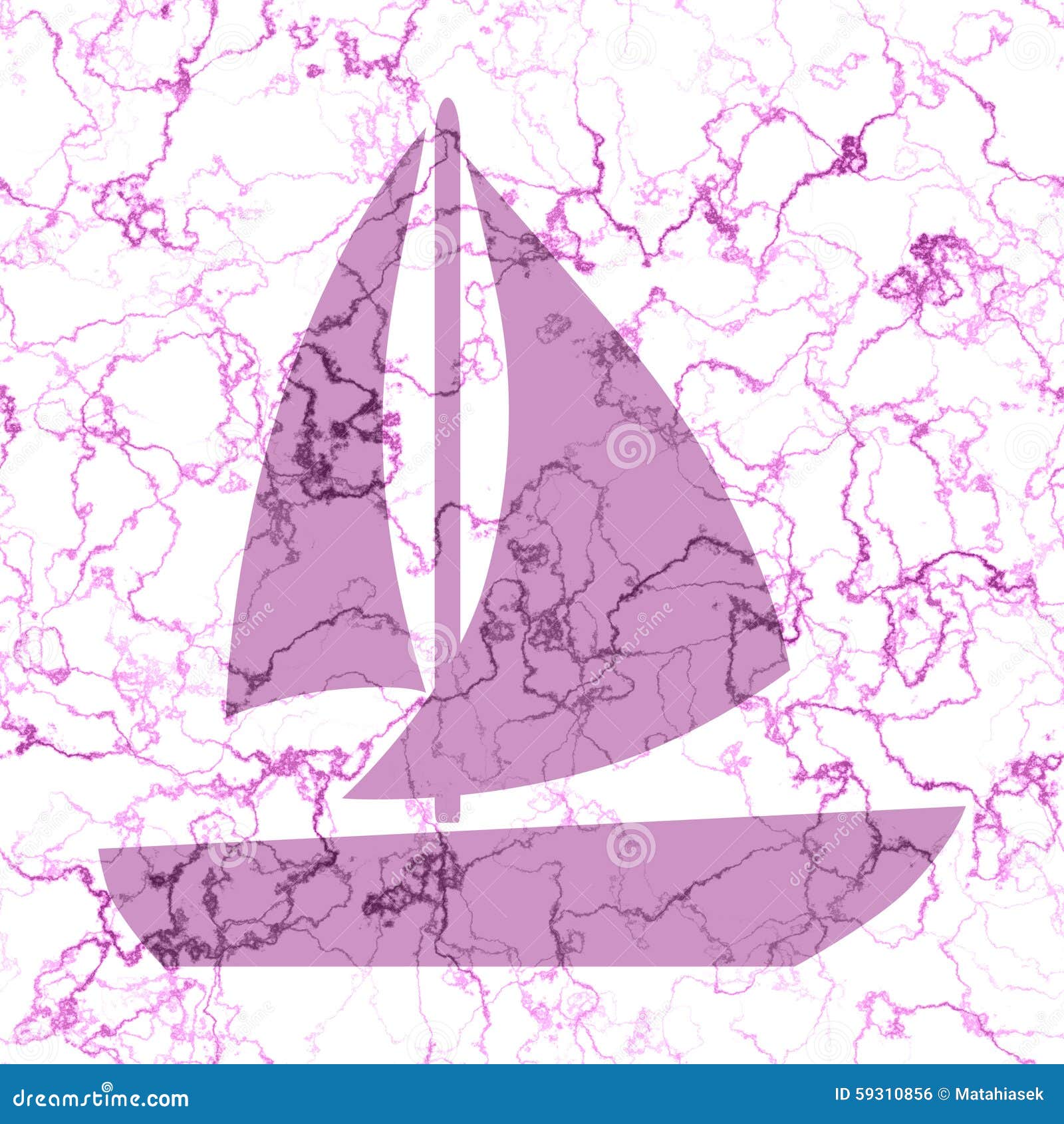 Seamless Sailing Boat Generated Texture Background in Pink Stock ...