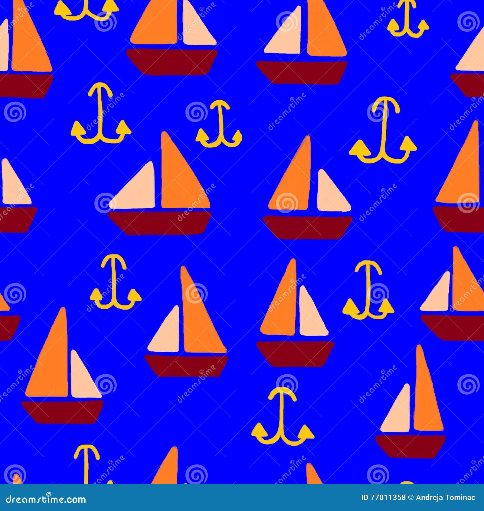 Seamless Sailing Pattern stock illustration. Illustration of navigating ...
