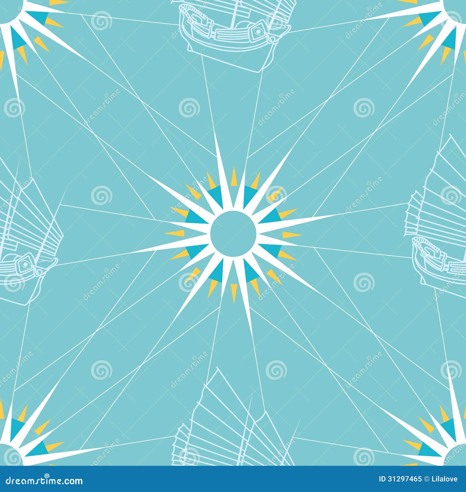 Seamless Sailing Pattern stock vector. Illustration of abstract - 31297465