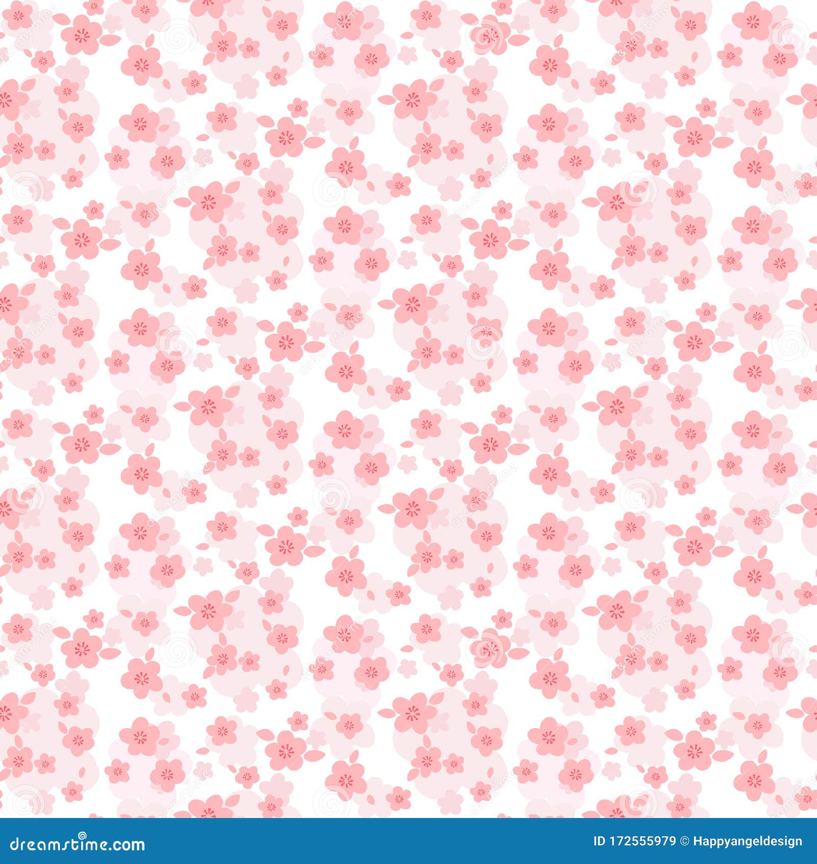 Seamless Sakura Flowers Pattern, Cute Floral Texture. Stock Vector ...