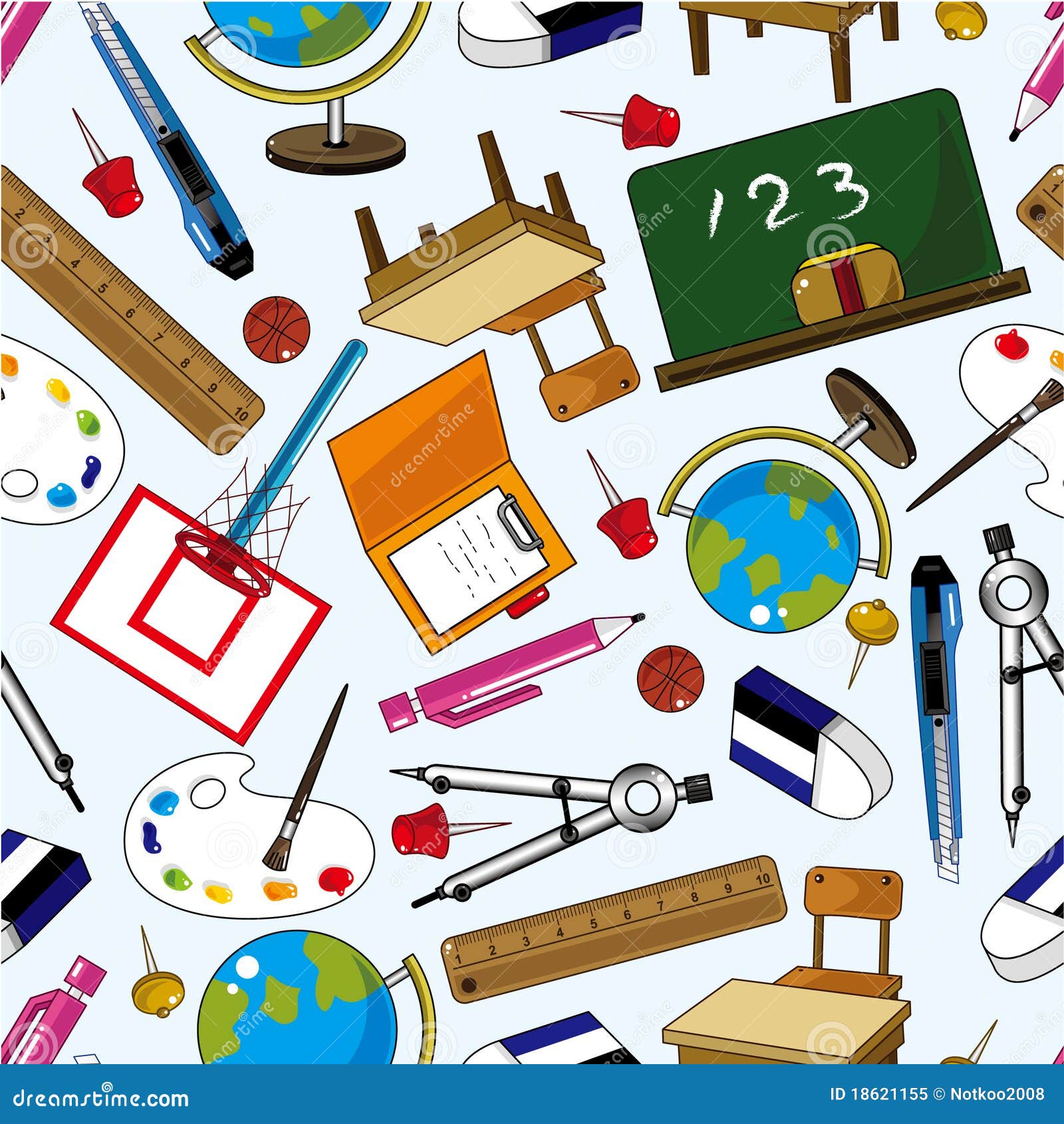 Seamless School Element Pattern Stock Vector - Illustration of design, creative: 18621155