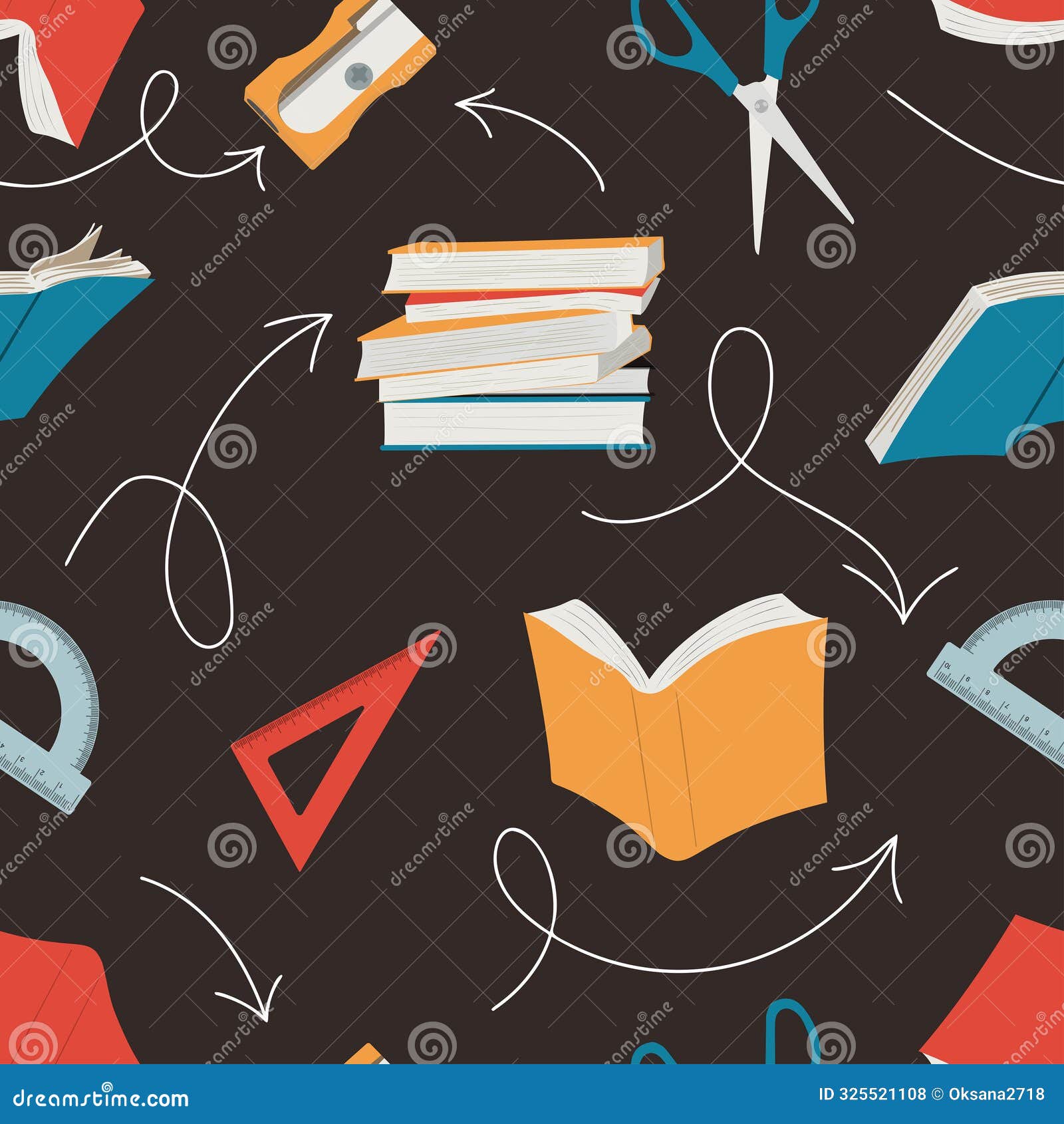 Seamless School Elements Background Stock Vector - Illustration of tool ...