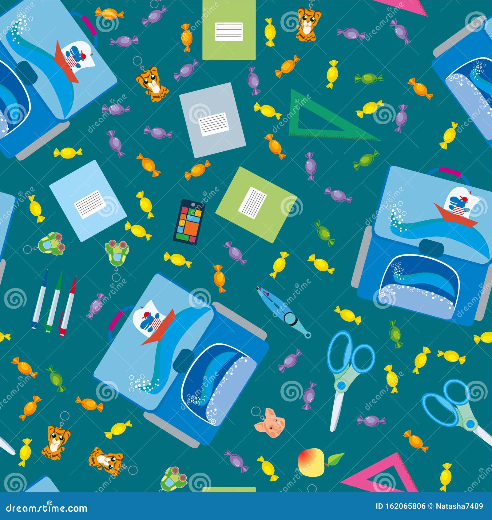 Seamless School Pattern. Background with School Objects Stock Vector ...