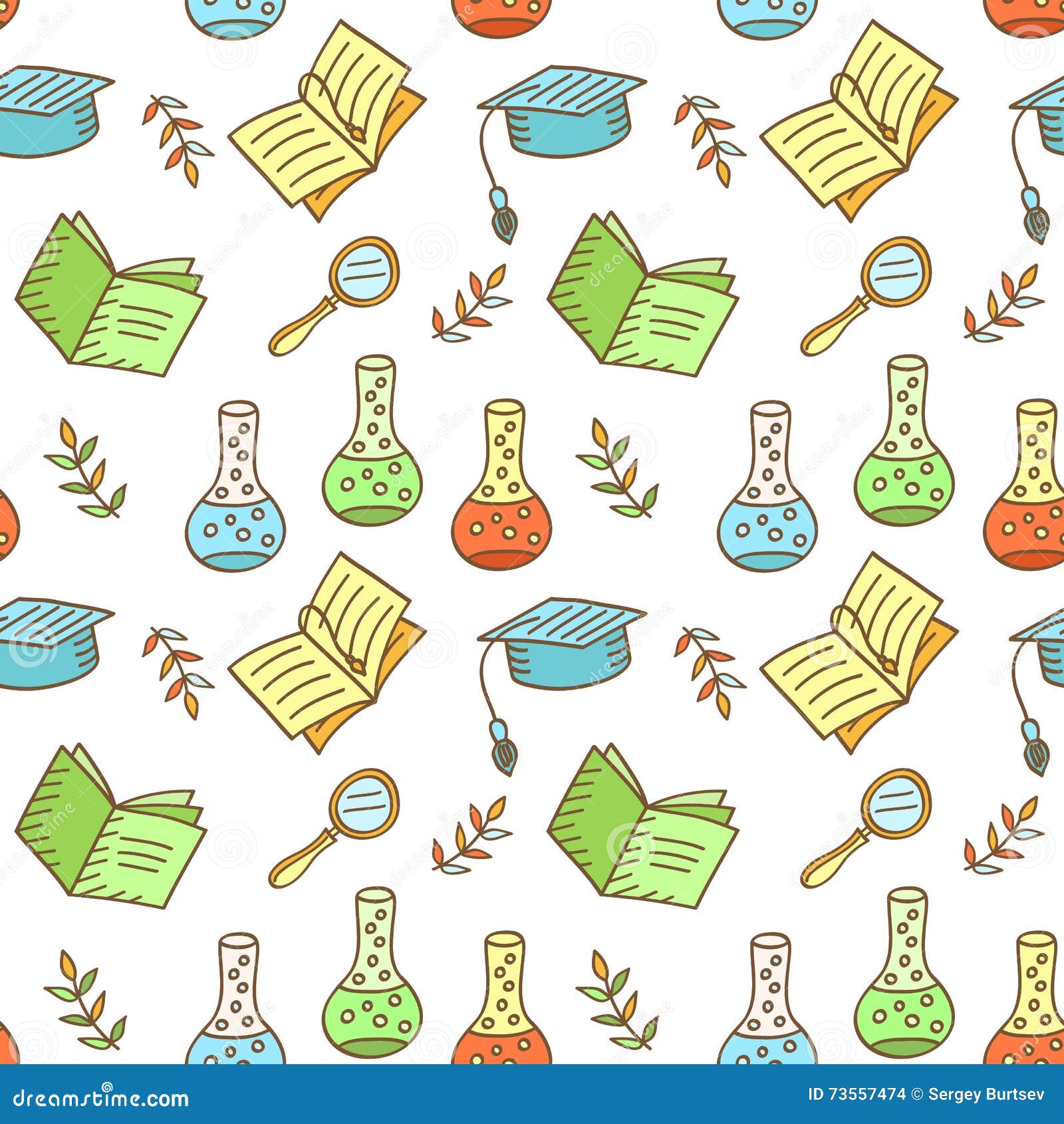 Seamless school pattern stock vector. Illustration of university - 73557474