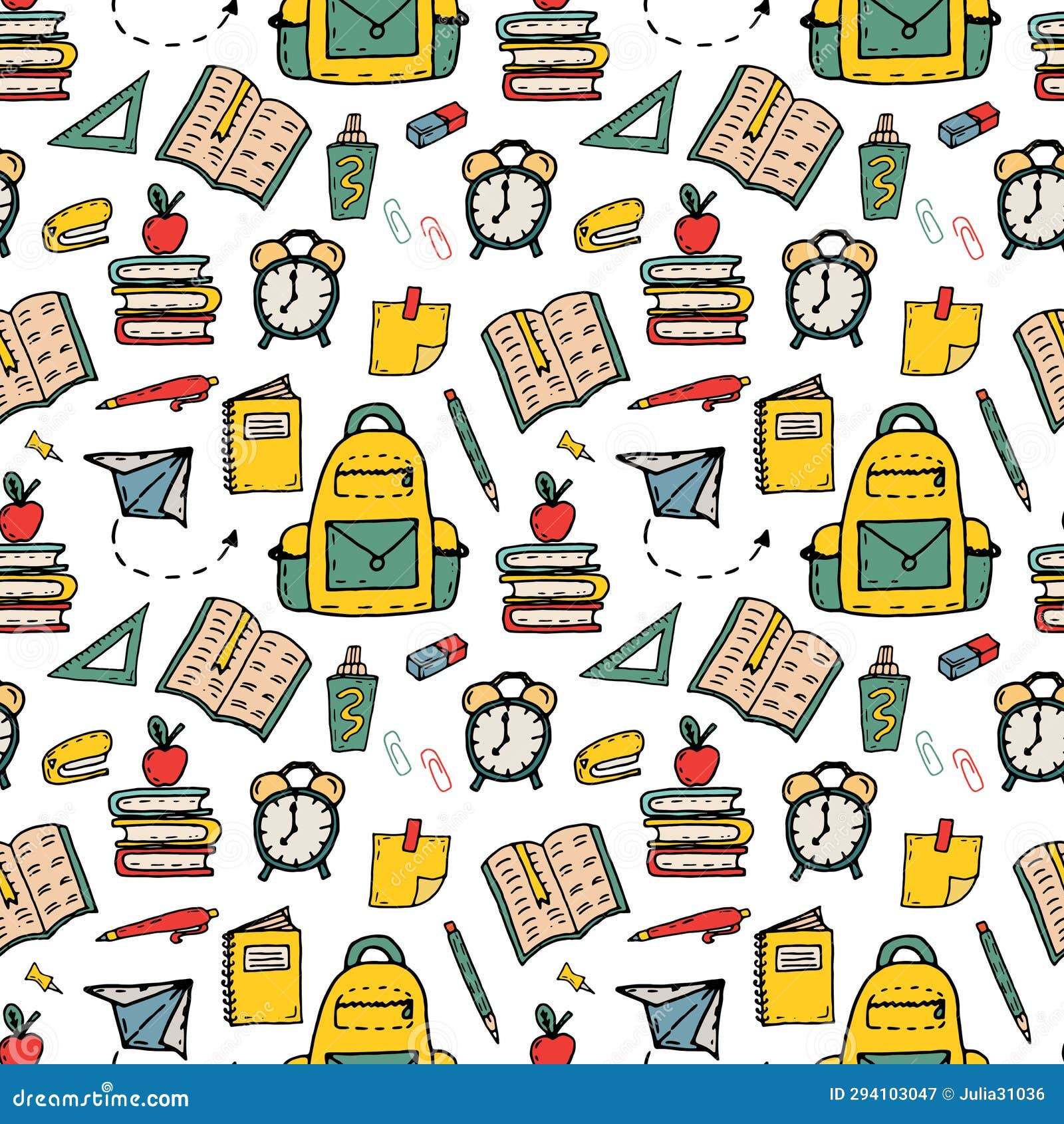 Seamless school pattern-2 stock vector. Illustration of collection ...