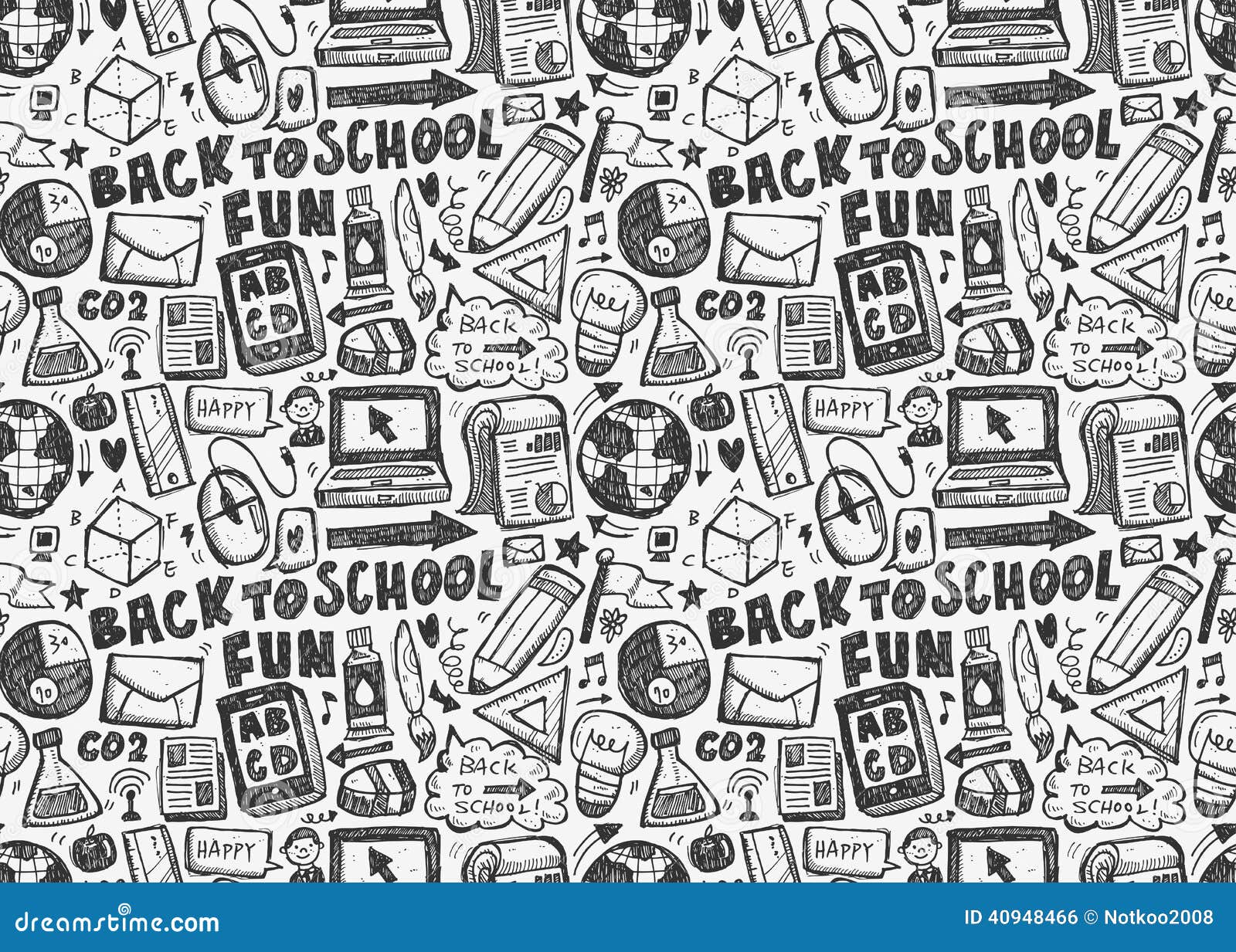 Seamless school pattern stock vector. Illustration of jelly - 40948466