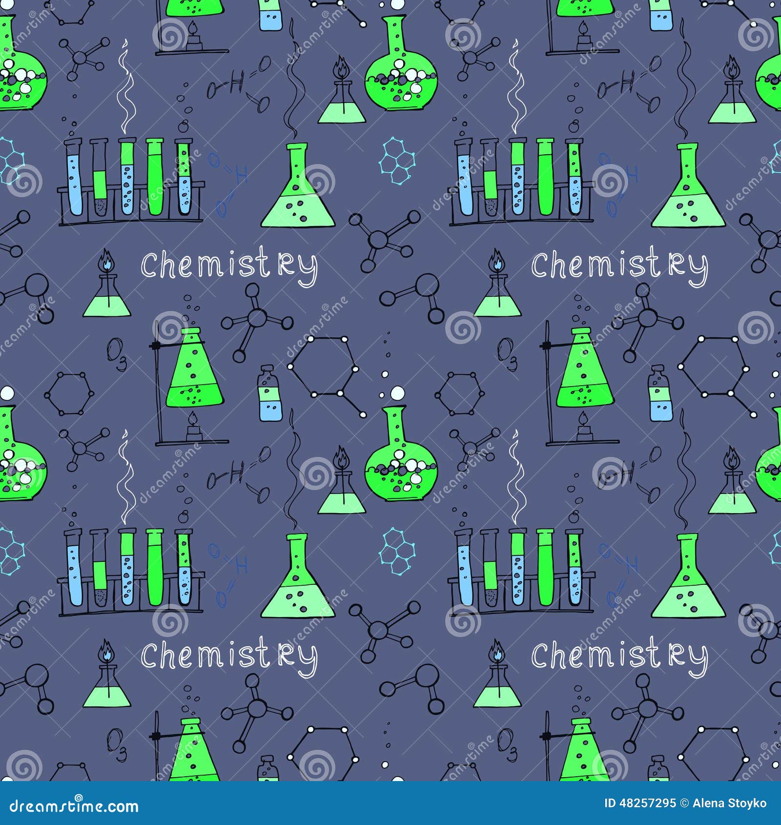 Seamless Science Background Stock Vector - Illustration of burner ...