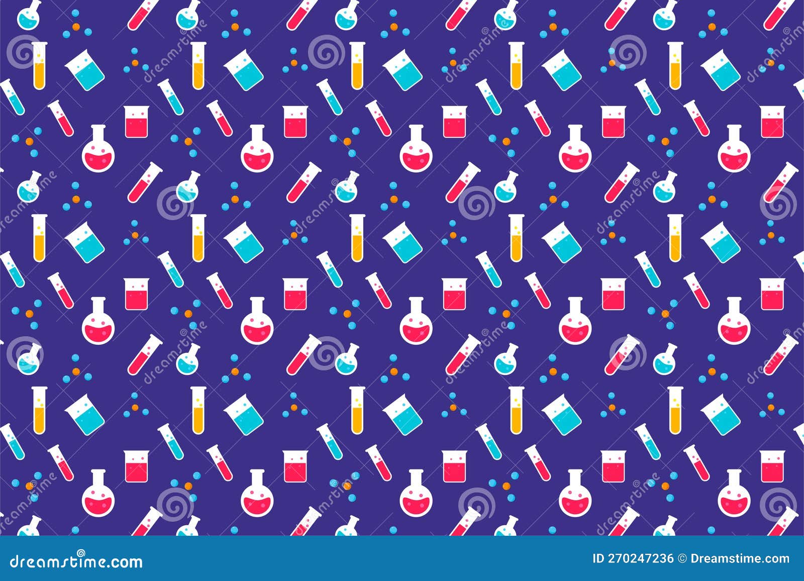 Seamless Science Pattern Background Vector with Molecular Basis and ...