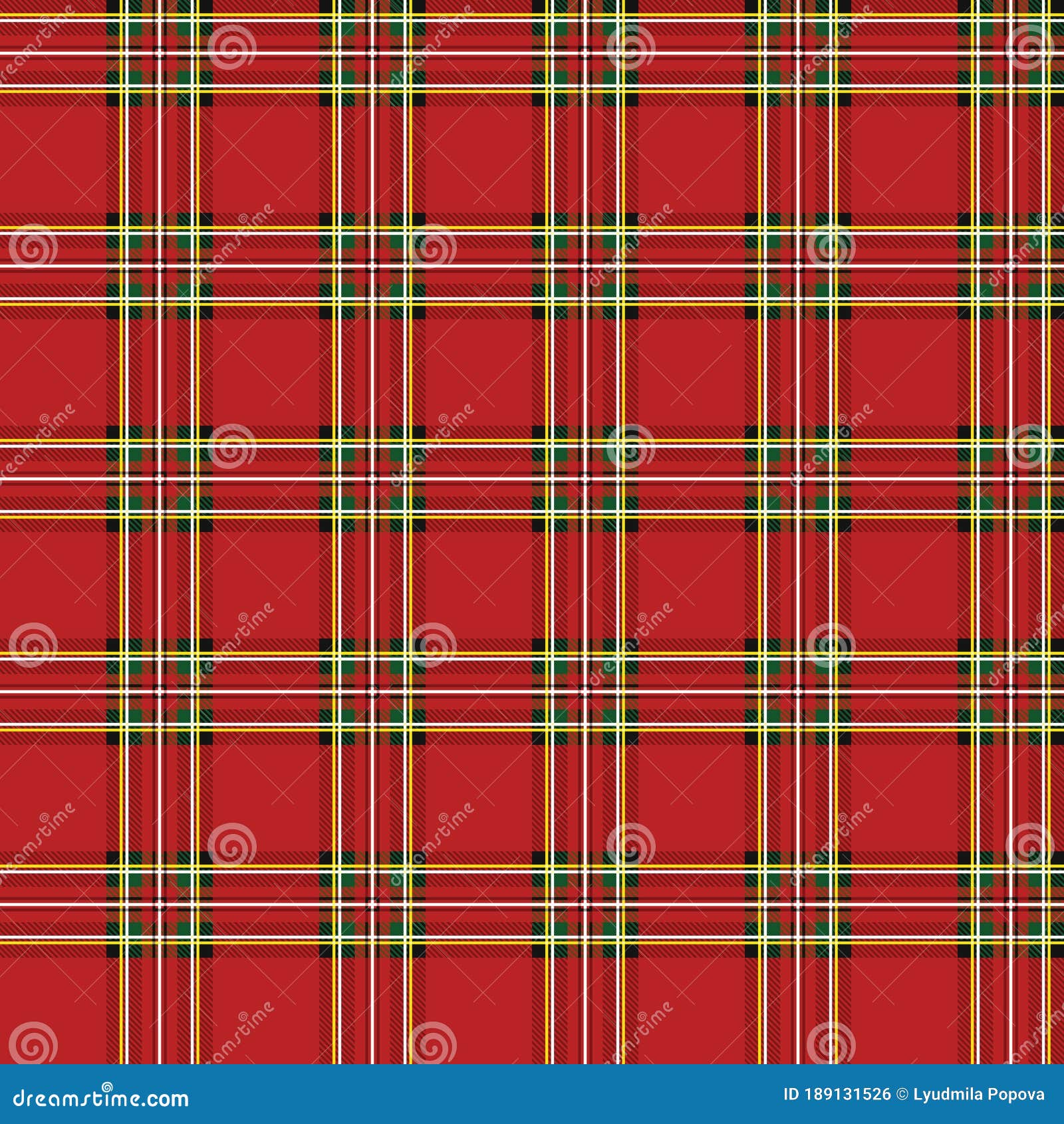 Seamless Scottish Red Checkered Pattern Stock Vector - Illustration of ...