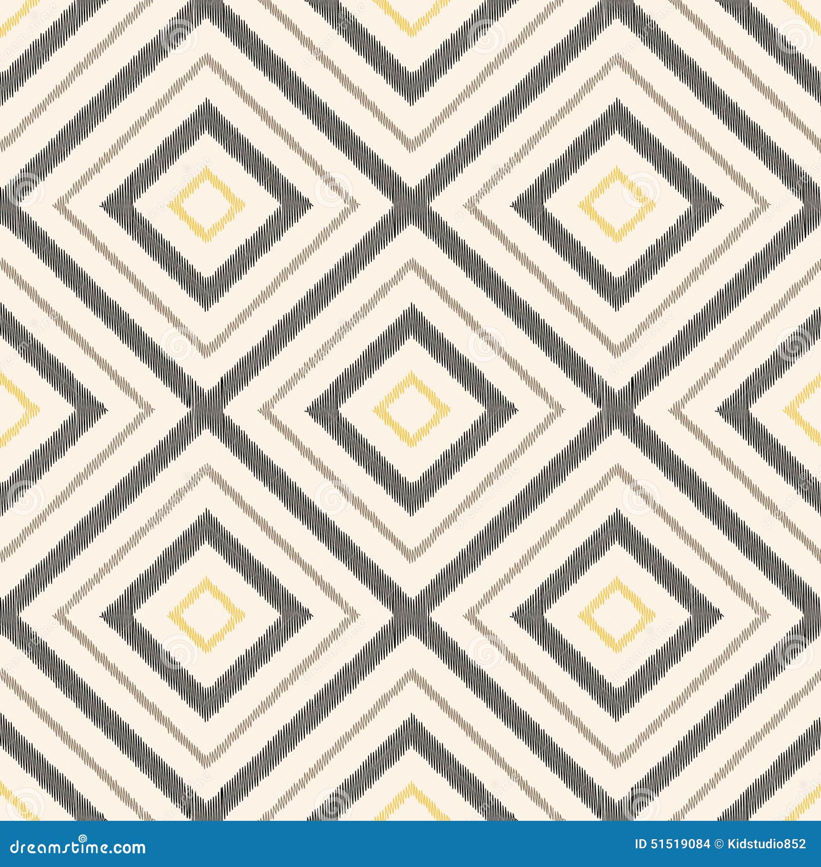 Seamless Scribble Geometric Rhombus Pattern Stock Vector - Illustration ...