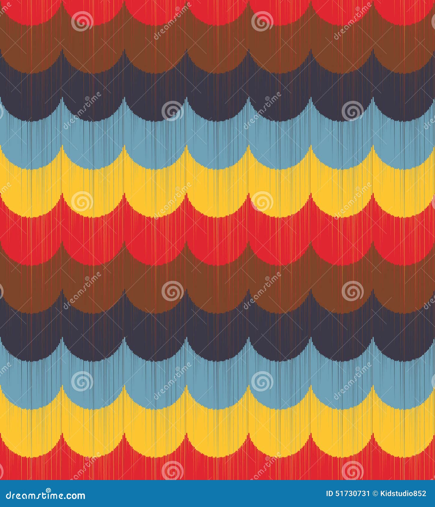 Seamless Scribble Wave Pattern Stock Vector - Illustration of element ...