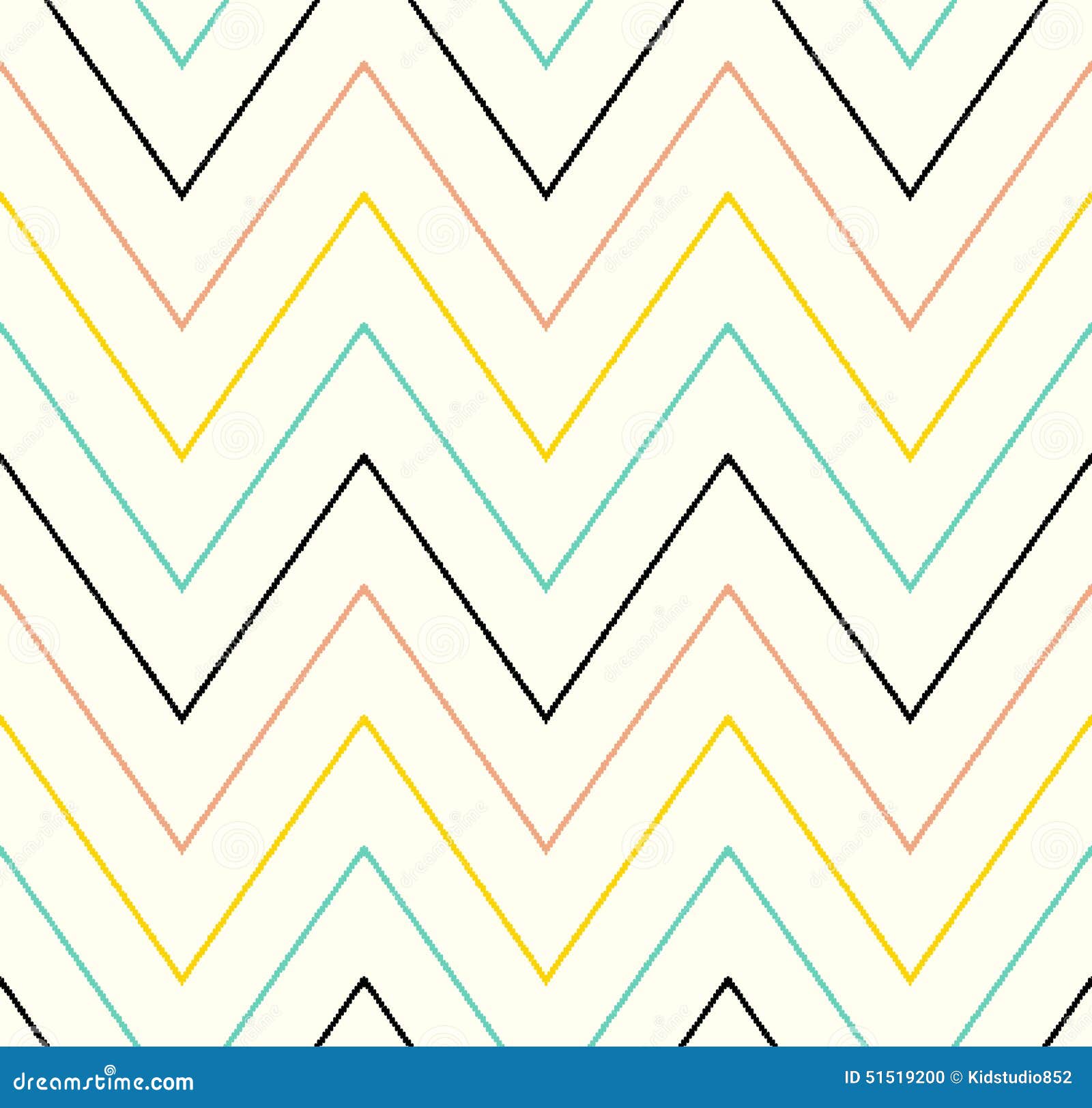 Seamless Scribble Scallop Wave Pattern Vector Illustration ...