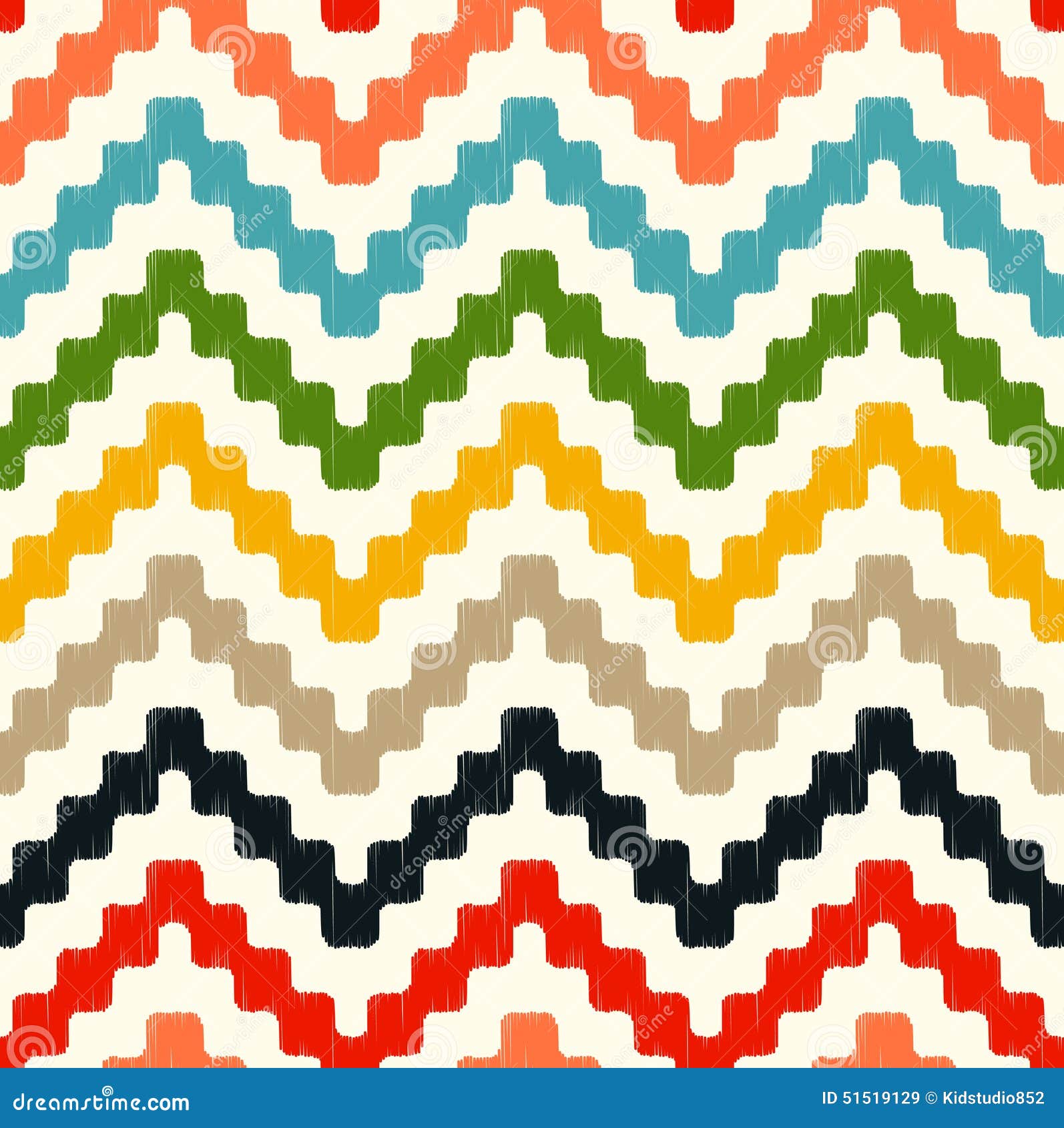 Seamless Scribble Zigzag Pattern Stock Vector - Illustration of ...