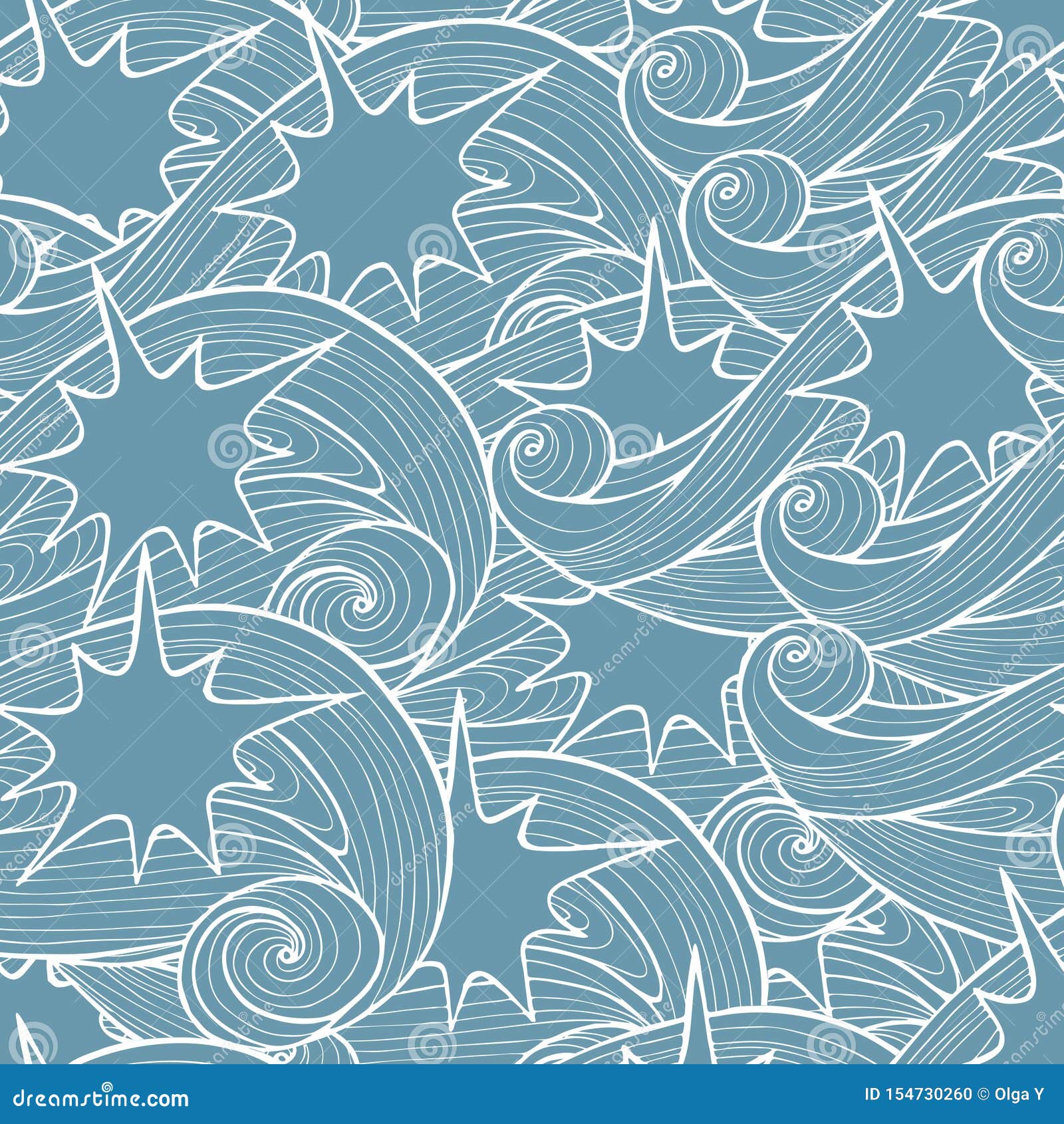 Seamless Sea Background with Stars and Waves. Vector Illustration Stock ...