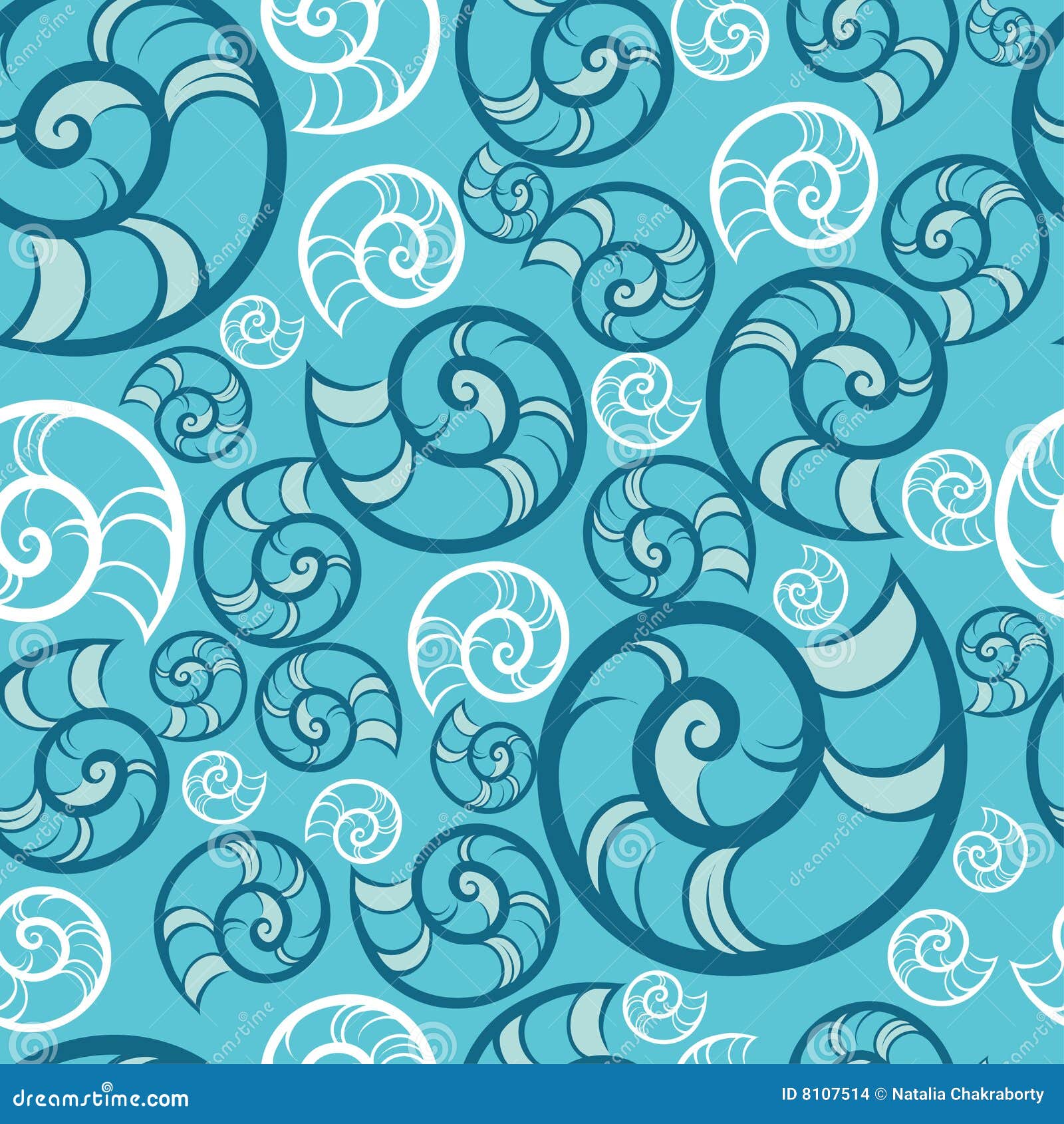 Seamless sea pattern stock vector. Illustration of color - 8107514