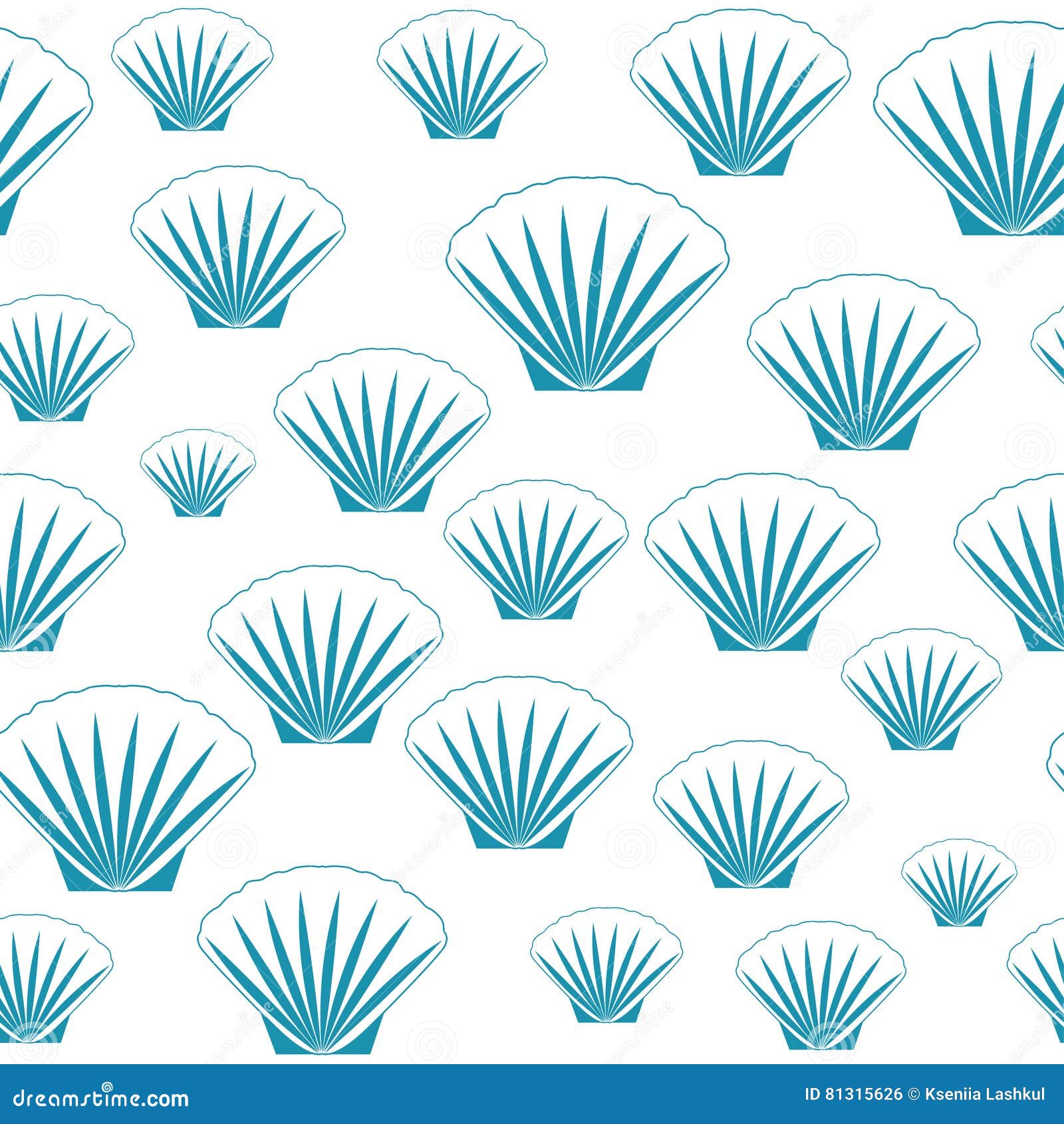 Seamless sea shells stock vector. Illustration of decoration - 81315626
