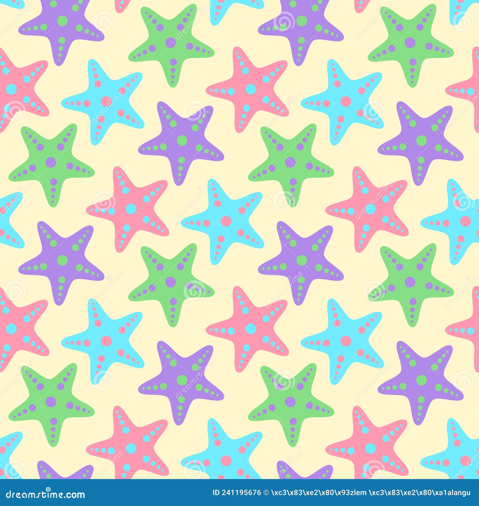 Seamless Seamless Sea Star, Starfish Pattern and Background Vector ...