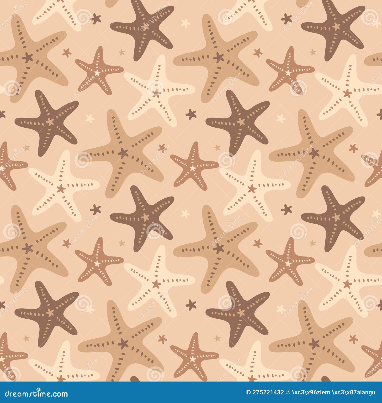 Seamless Seamless Sea Star, Starfish Pattern and Background Vector ...