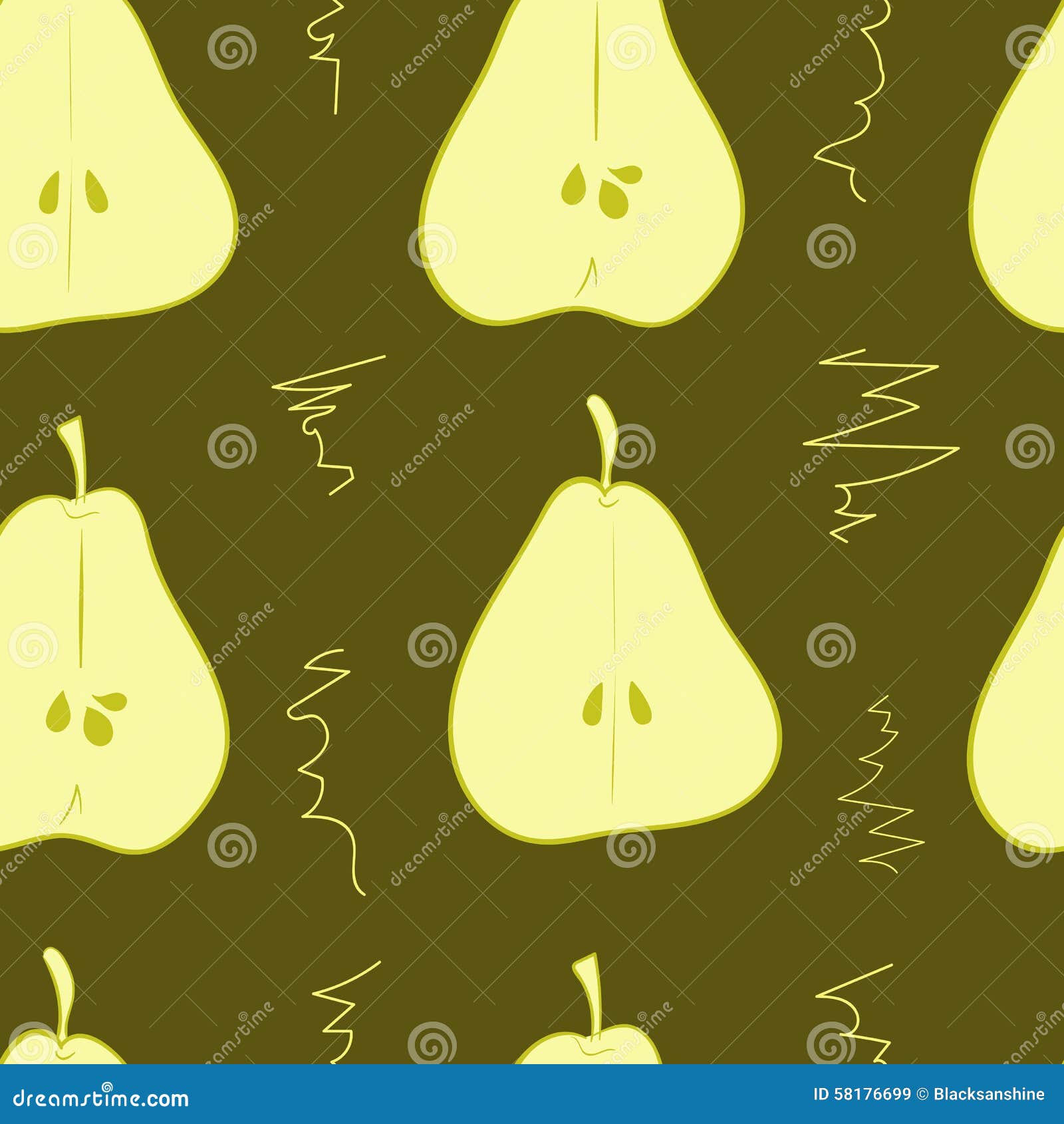 Seamless section of a pear stock vector. Illustration of nature - 58176699