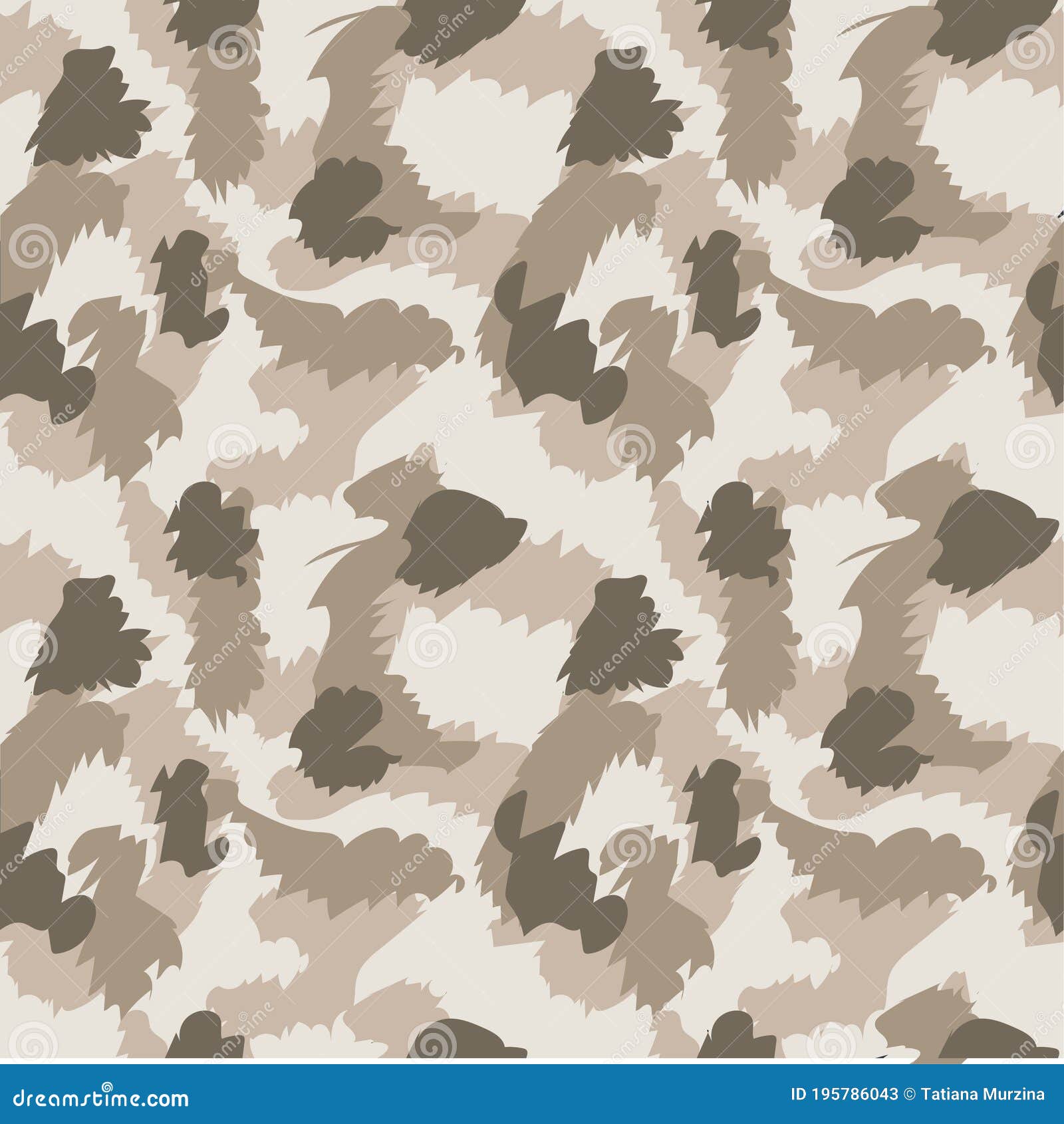 Camouflage Desert Disruptive Block Khaki Seamless Pattern Cartoon ...
