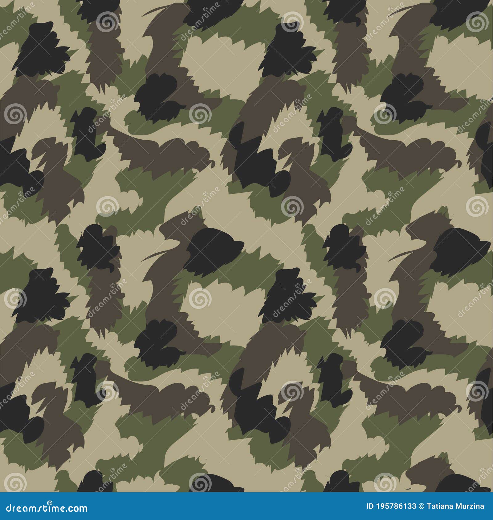 Camouflage Desert Disruptive Block Khaki Seamless Pattern Cartoon ...