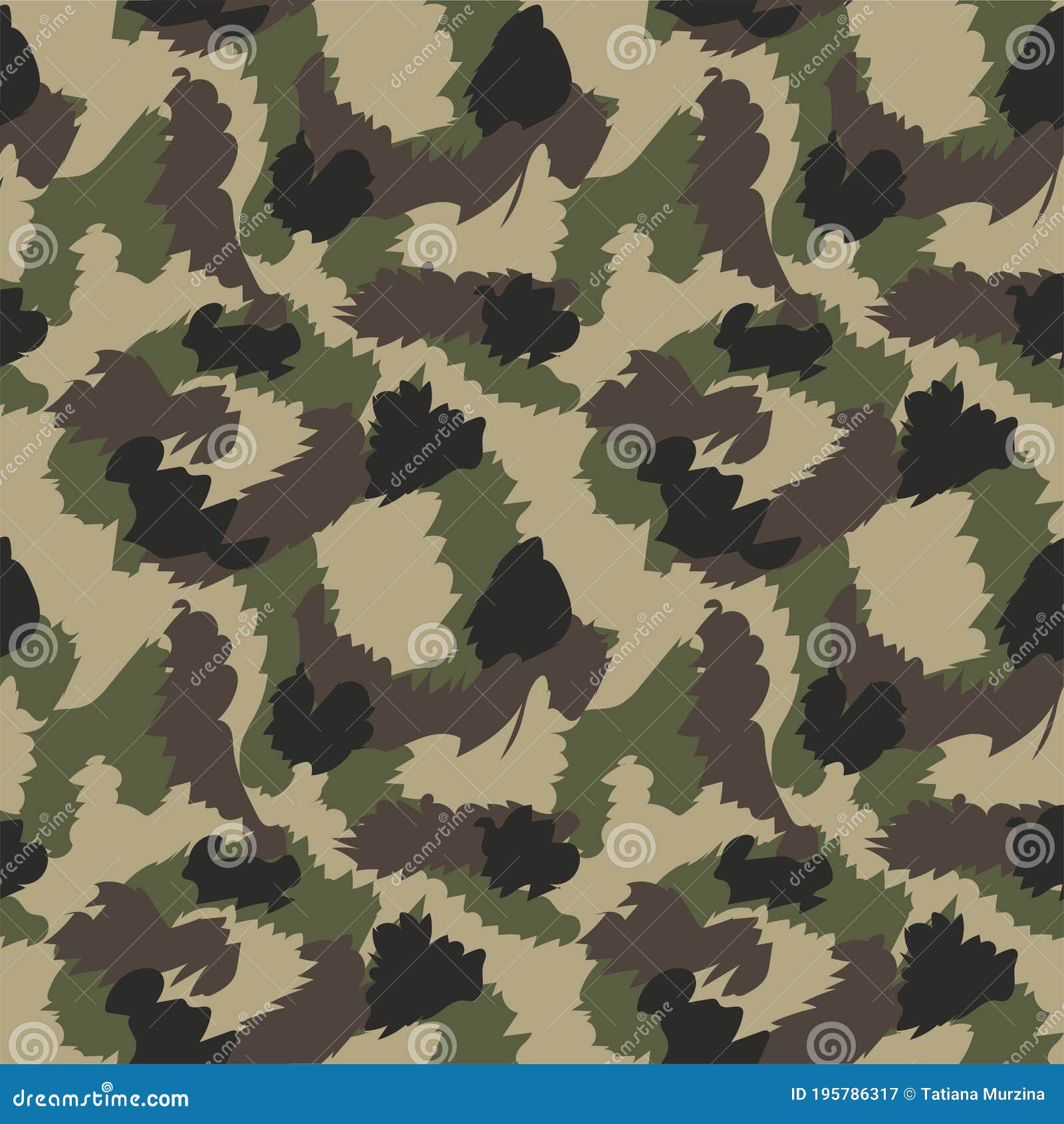 Camouflage Desert Disruptive Block Khaki Seamless Pattern Cartoon ...