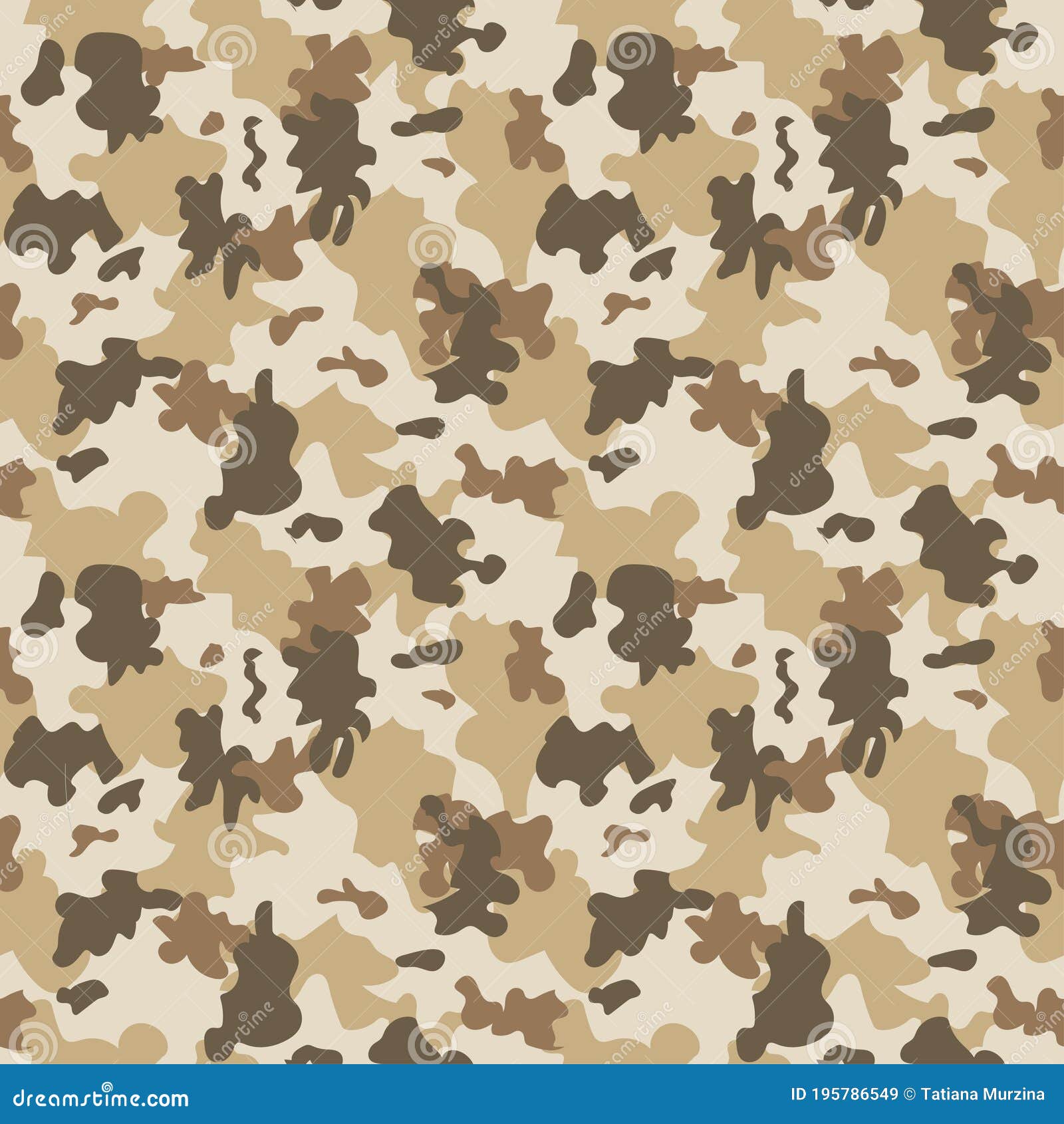 Camouflage Desert Disruptive Block Khaki Seamless Pattern Cartoon ...