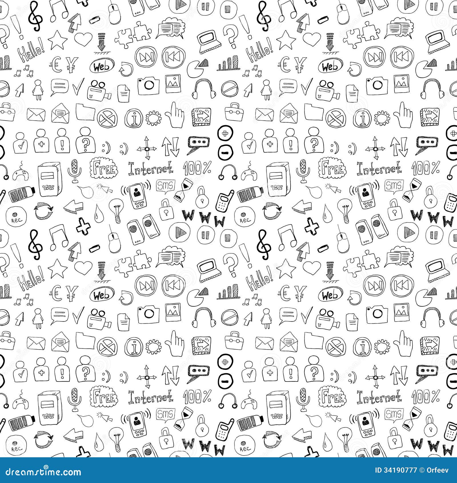 Seamless set of signs stock vector. Illustration of icon - 34190777