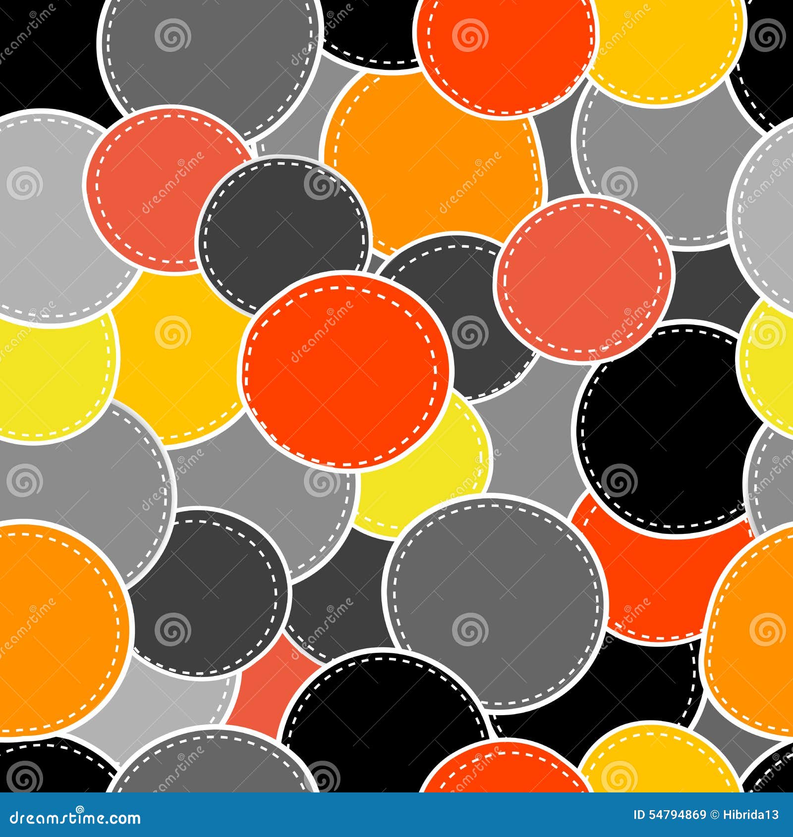 Seamless with Sewing Round Shapes Stock Vector - Illustration of paper ...