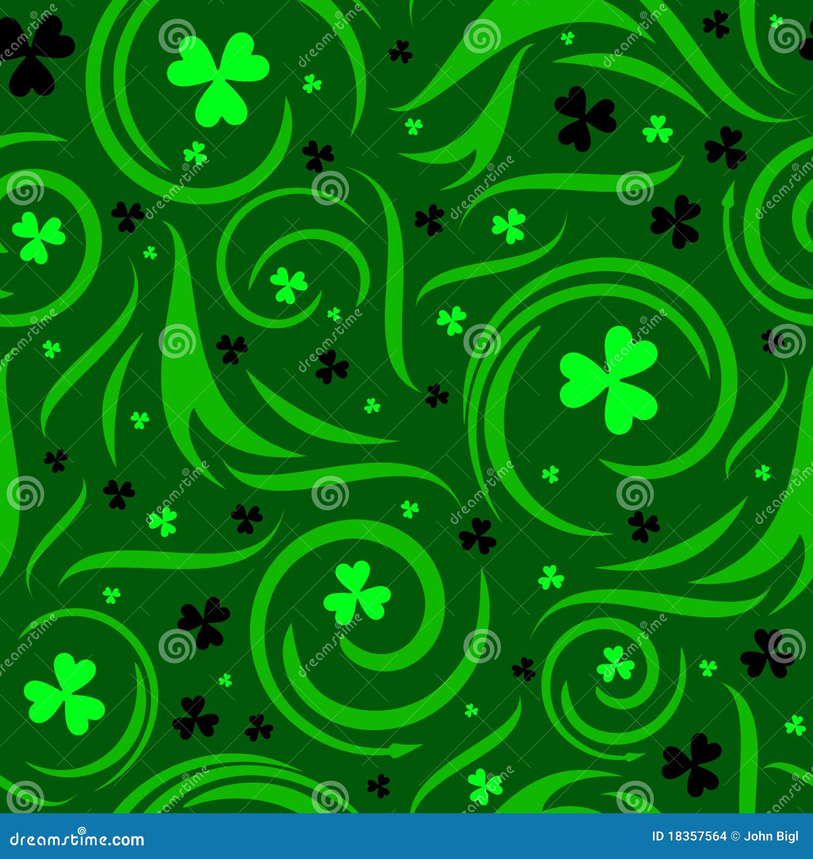 Seamless Shamrock Background Stock Vector - Illustration of tile, irish ...