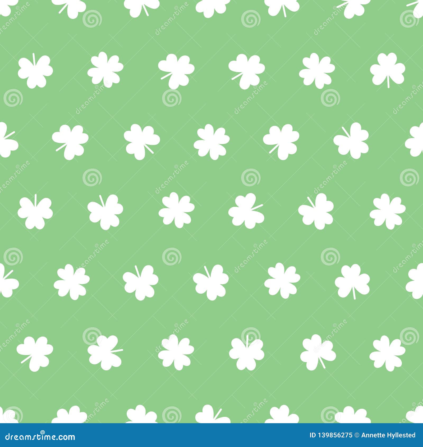 Seamless Shamrock Pattern in Green Spring Colors Stock Illustration ...