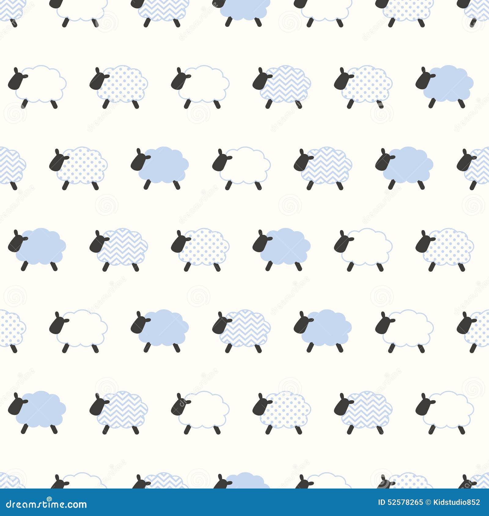 Seamless Sheep Pattern Cartoon Vector | CartoonDealer.com #59813195