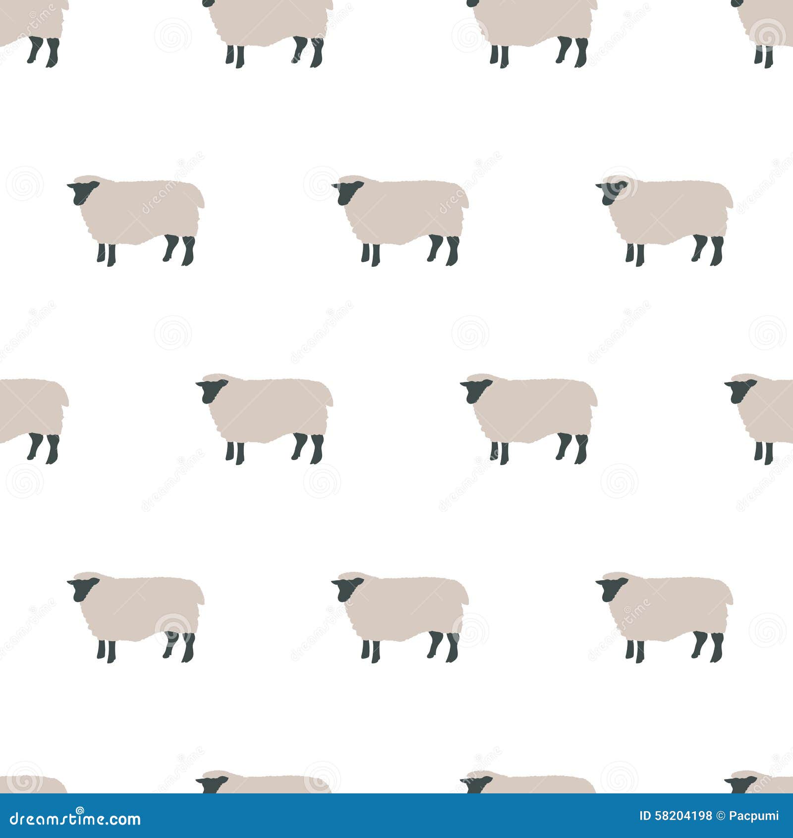 Seamless sheep pattern stock vector. Illustration of fabric - 58204198