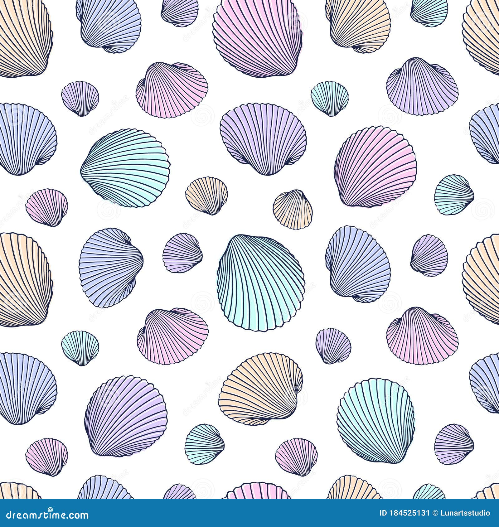 Seamless Shell Texture Cartoon Vector | CartoonDealer.com #87743115