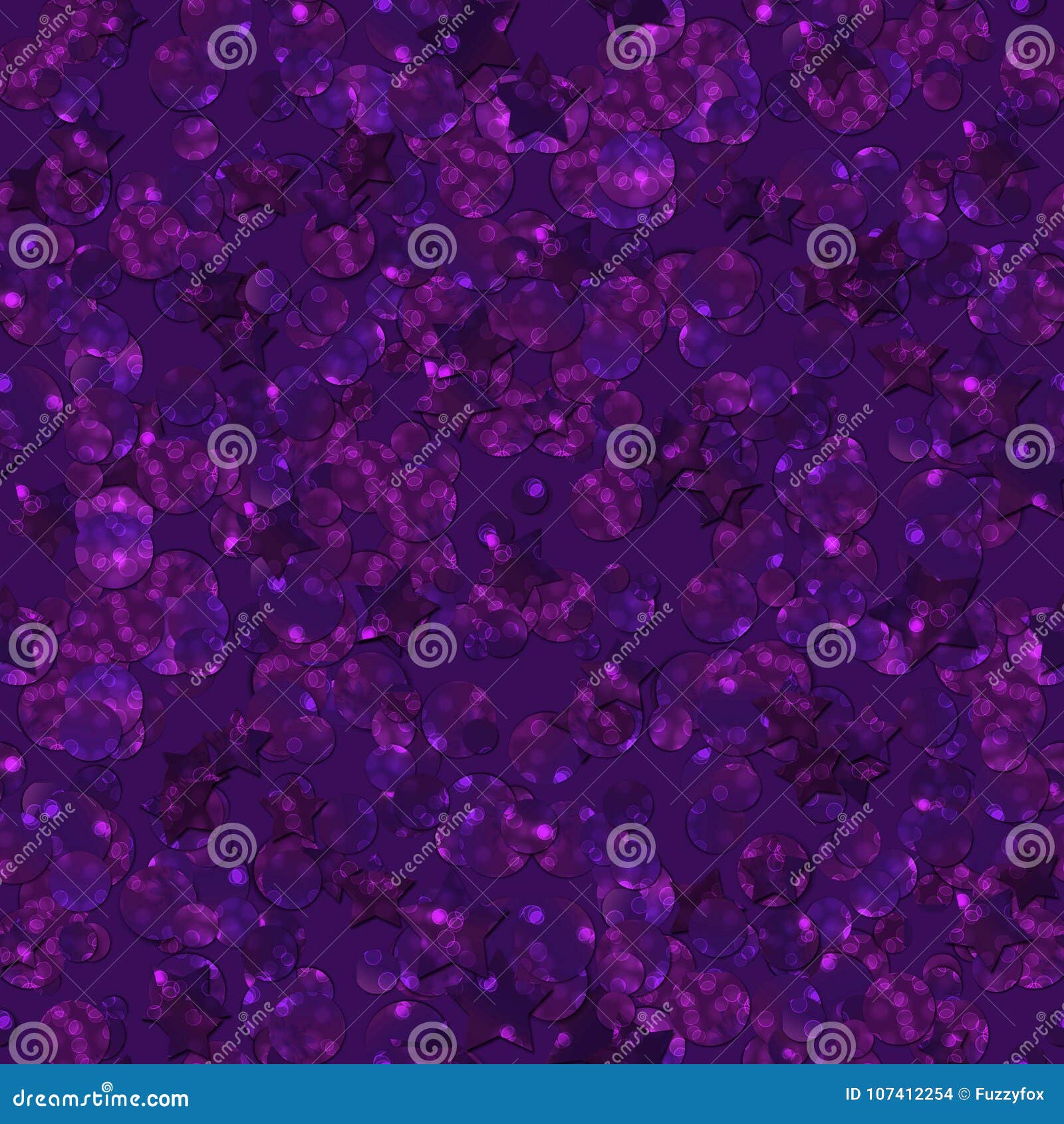 Seamless Shiny Glitter Confetti Pattern in Purple Stock Illustration ...