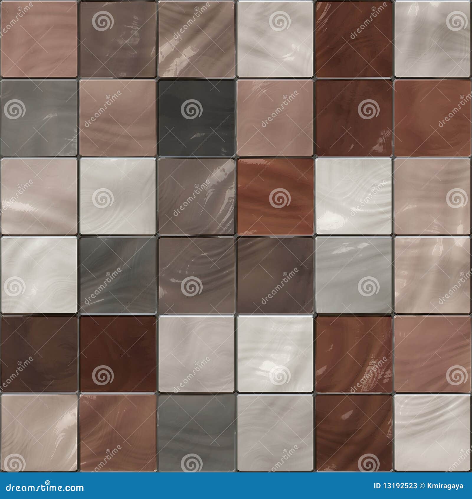 Seamless Shiny Tiles Texture in Brown Shades Stock Illustration ...