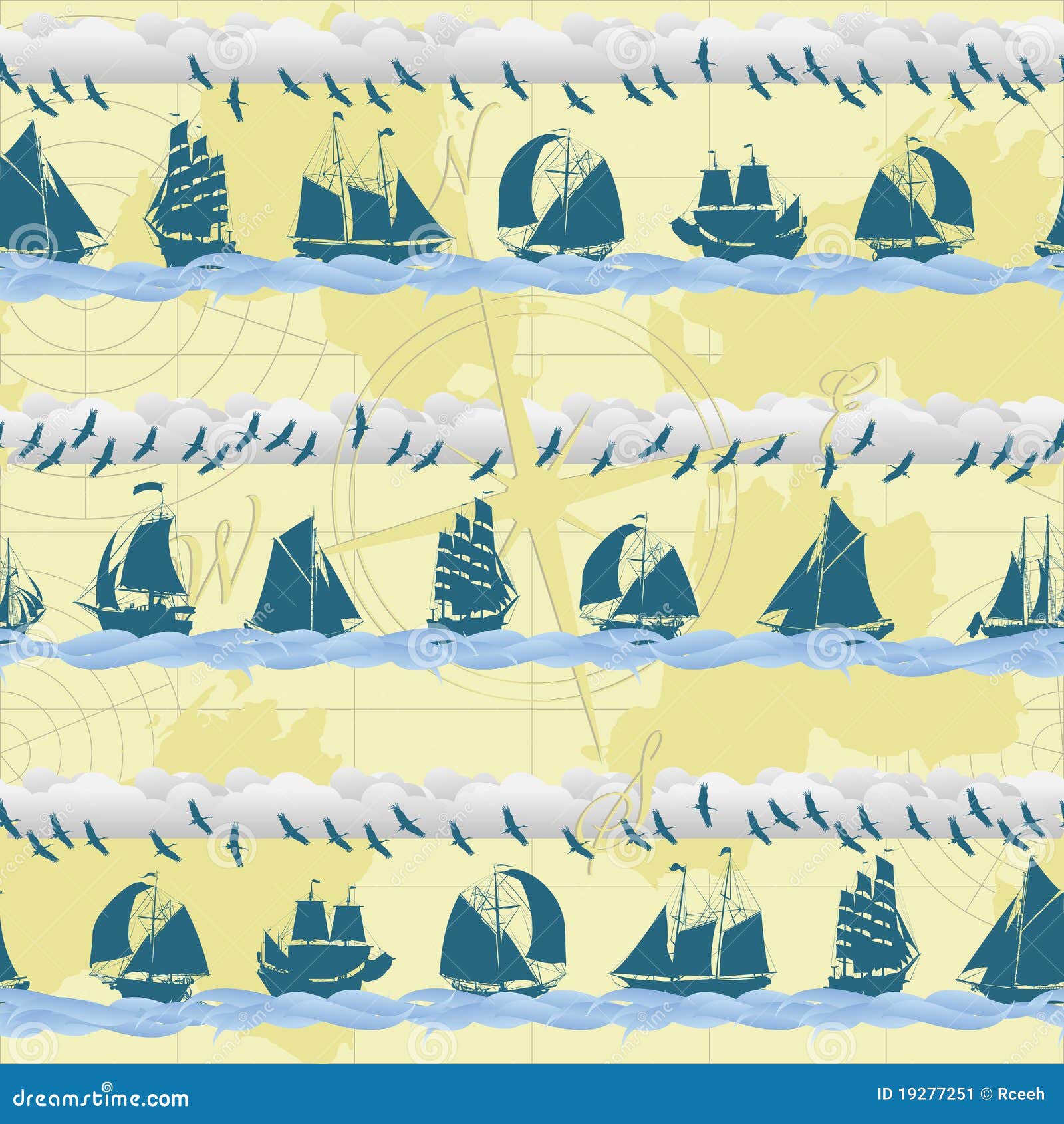 Seamless ships background stock vector. Illustration of artistic - 19277251