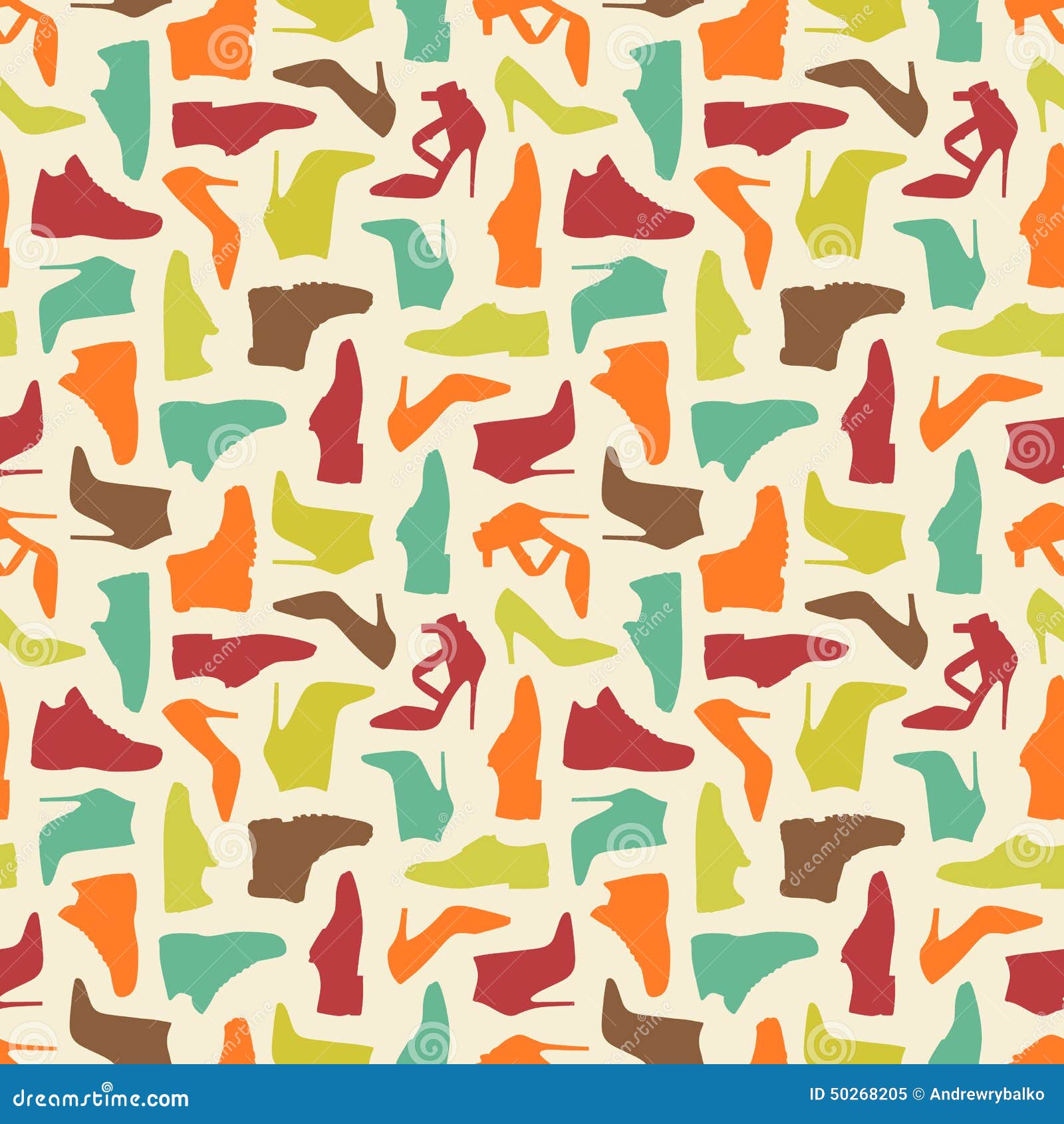 Seamless shoe pattern stock vector. Illustration of style - 50268205