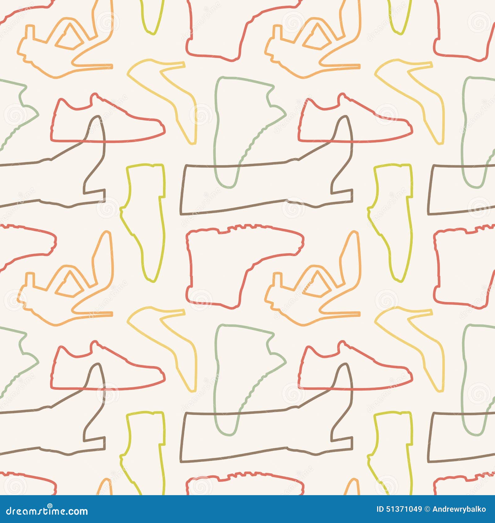 Seamless shoe pattern stock vector. Illustration of green - 51371049