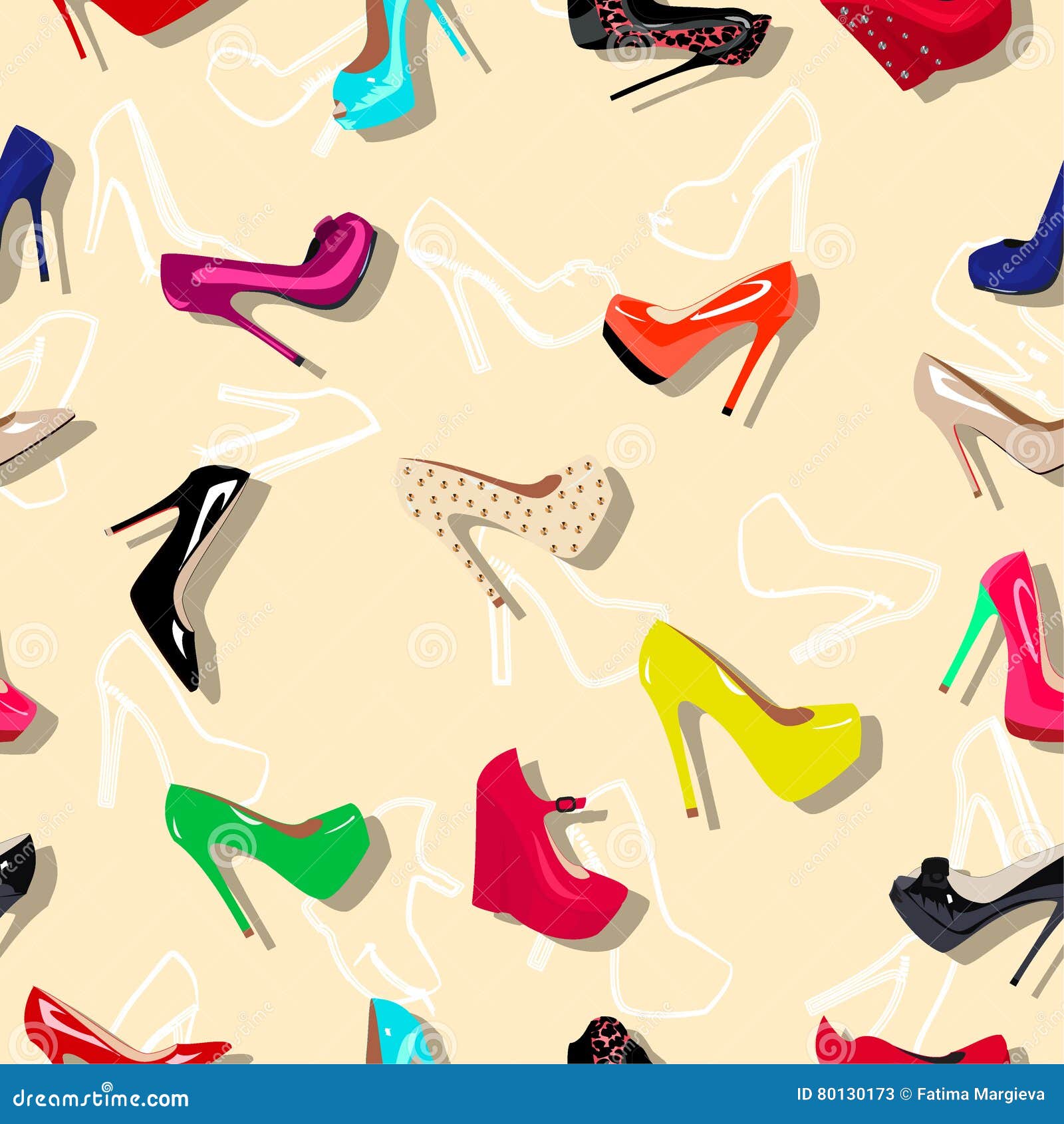 Seamless shoes pattern stock vector. Illustration of fashionable - 80130173