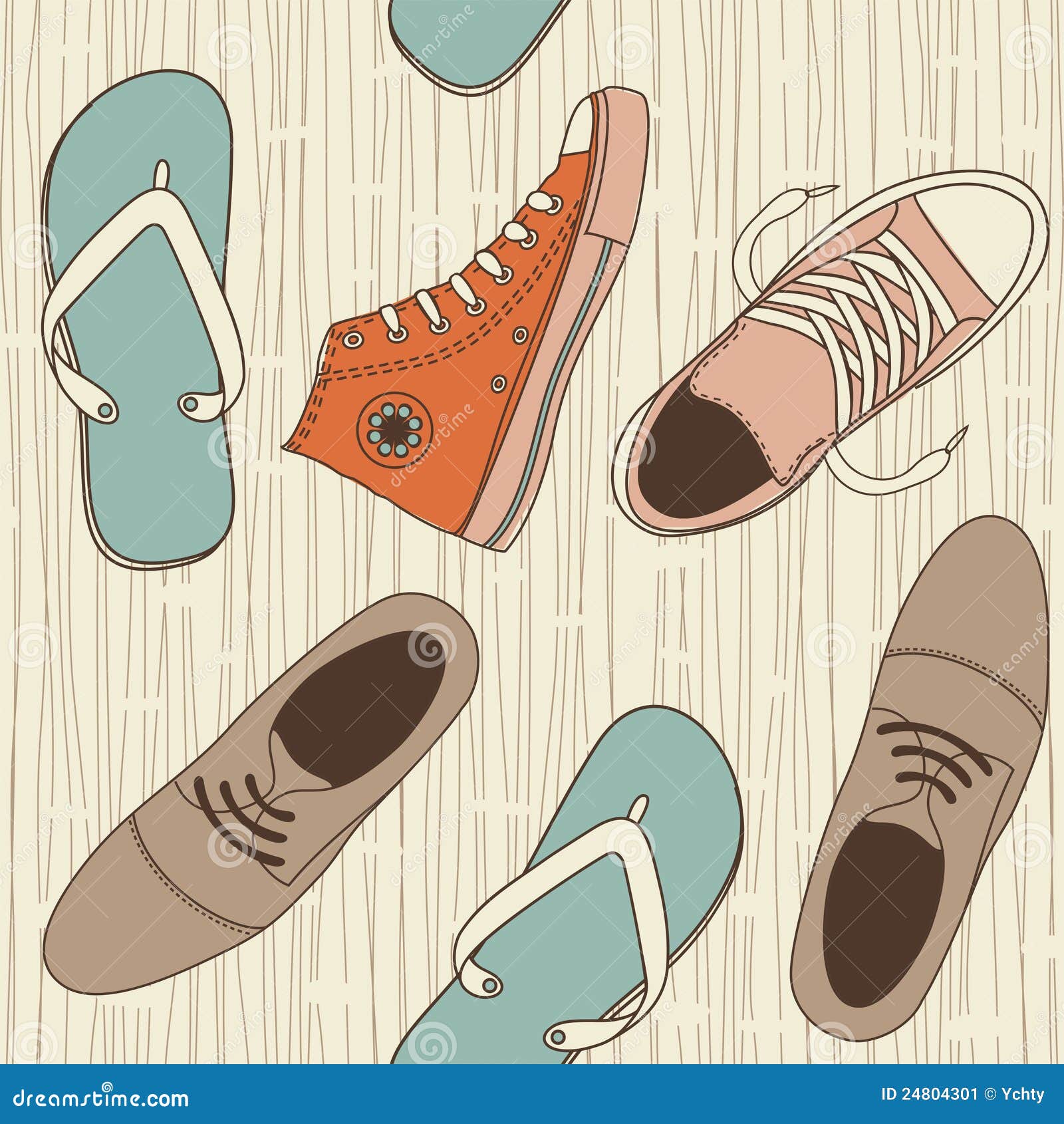 Seamless Shoes Pattern in Vector Stock Vector - Illustration of ...