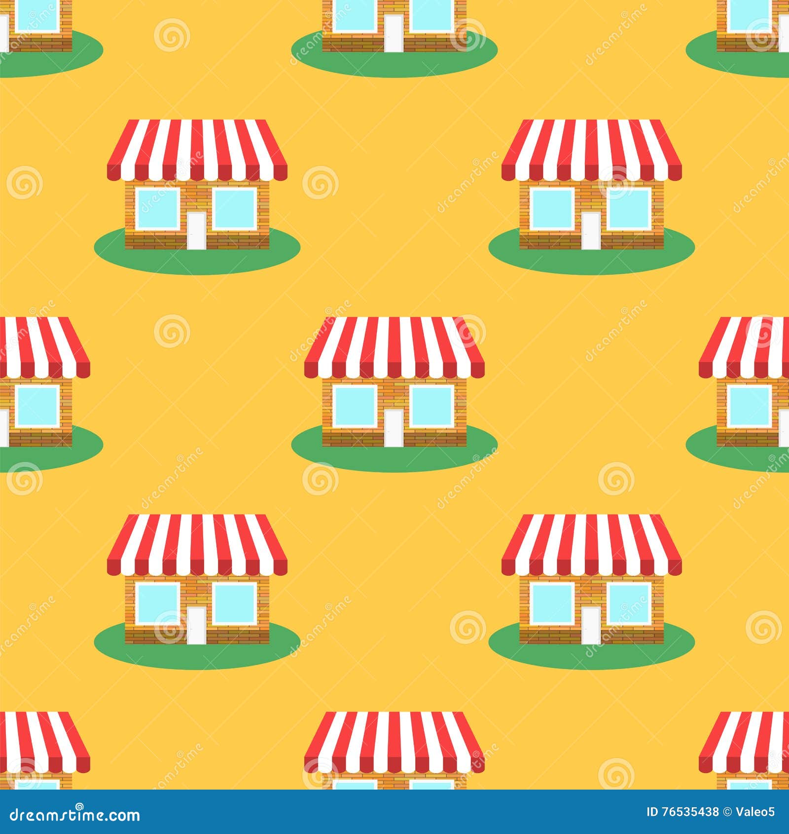 Seamless Shop Pattern. Store Background. Stock Vector - Illustration of ...