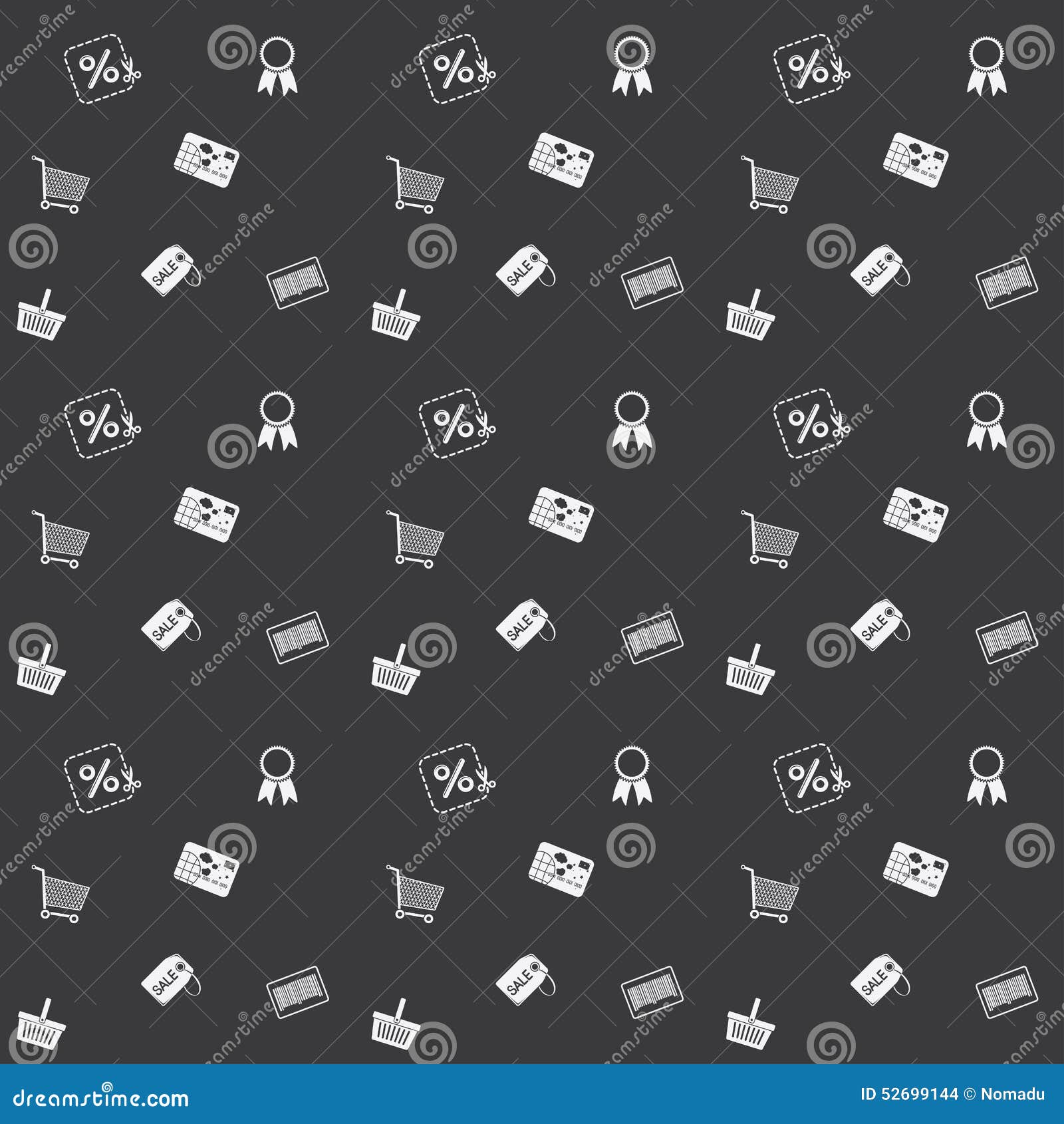 Seamless Shopping Pattern Background Stock Vector - Illustration of ...