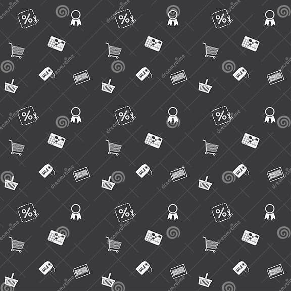 Seamless Shopping Pattern Background Stock Vector - Illustration of ...