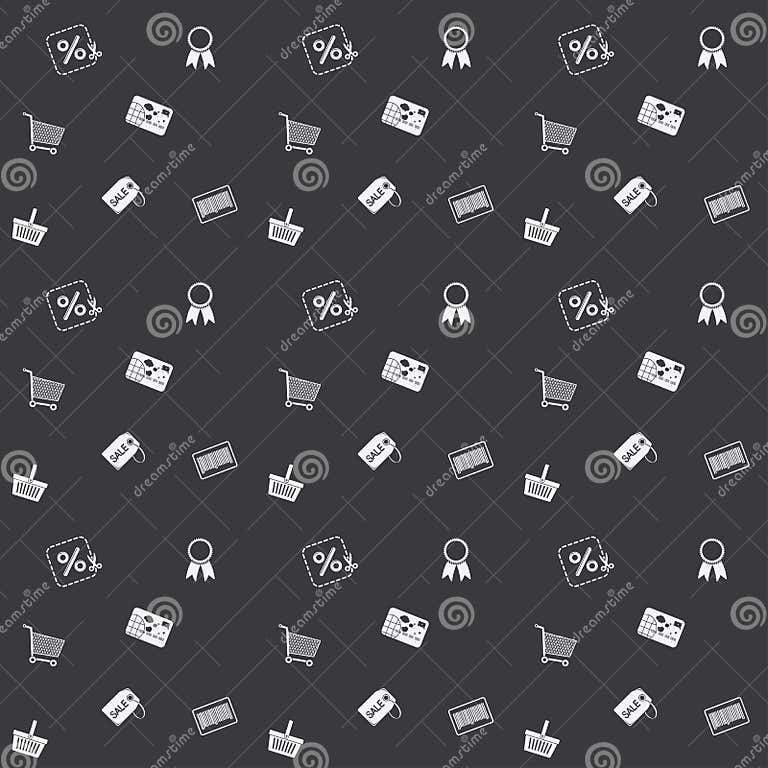 Seamless Shopping Pattern Background Stock Vector - Illustration of ...