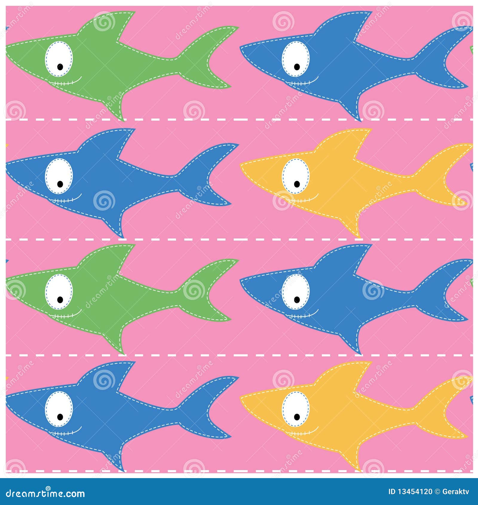 Seamless of shurk stock vector. Illustration of wallpaper - 13454120